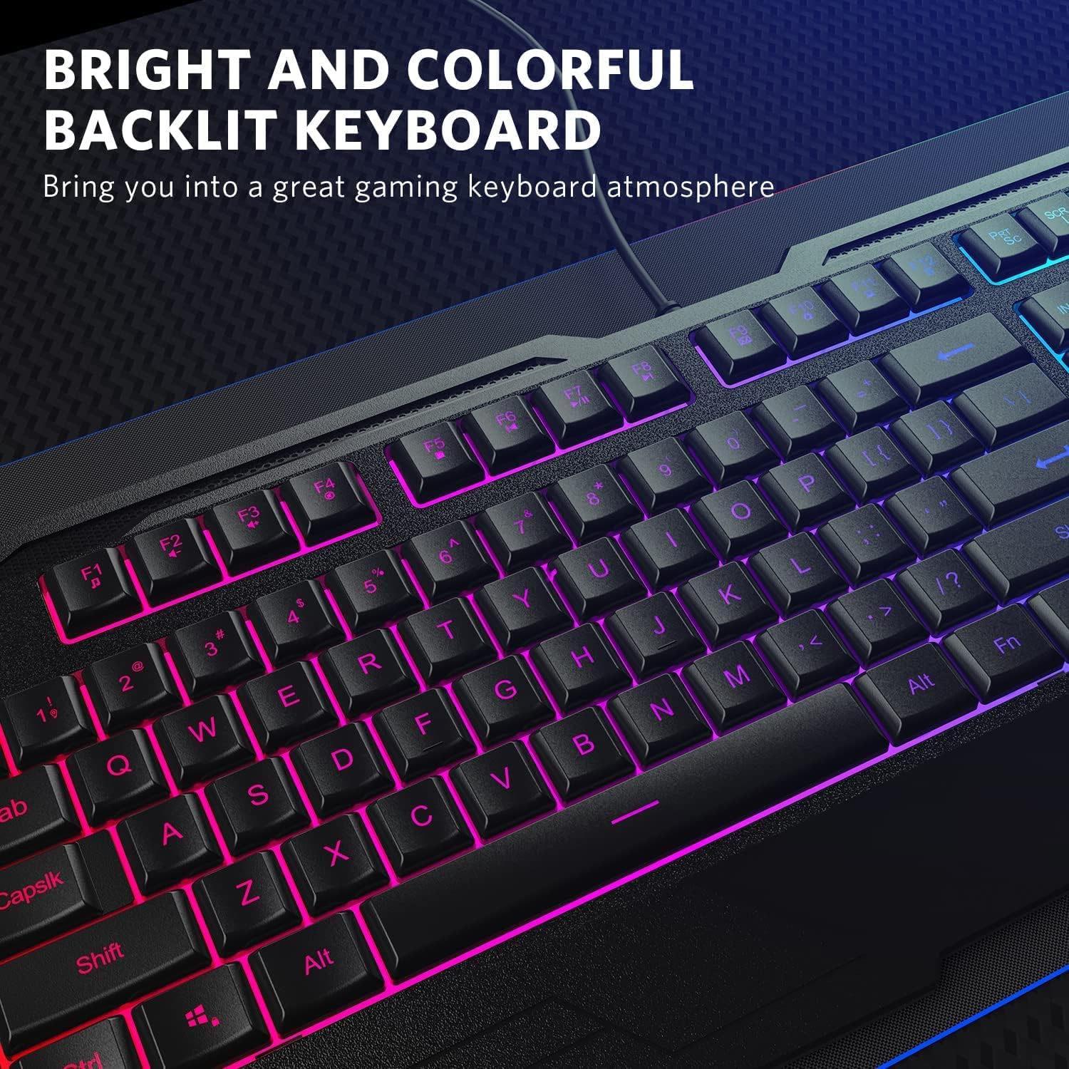 Buy TEWELL गेमिंग कीबोर्ड और माउस कॉम्बो, कलाई आराम के साथ आरजीबी ...