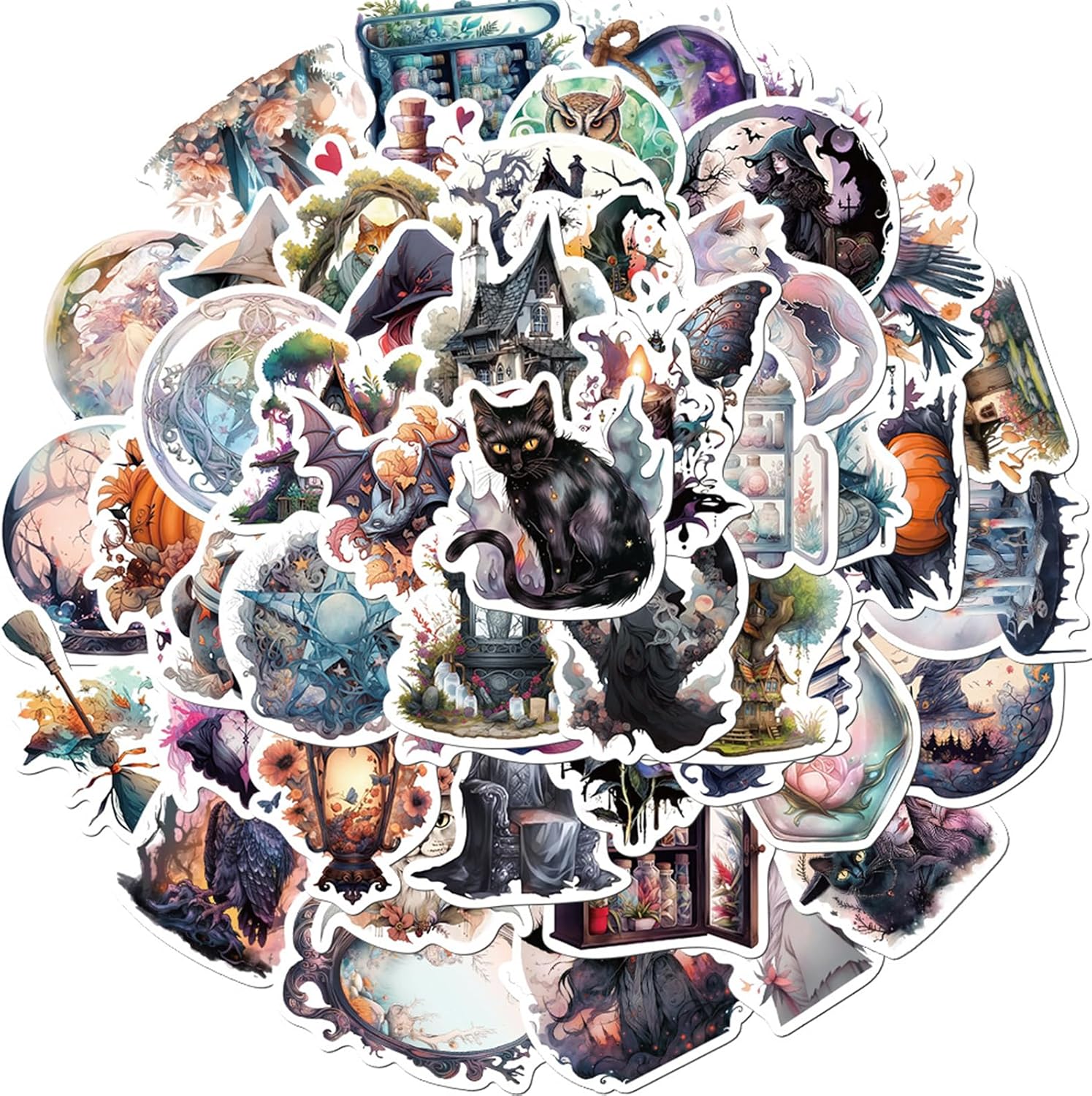 Amazon.com: 50pcs Witchy Stickers Cute Magic Witch Stickers Vinyl ...