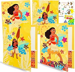 Amazon.com : Moana Folders for School - Disney Pocket Folder Bundle ...