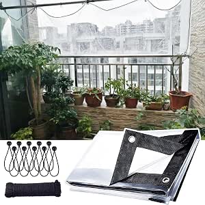 Amazon.com: Clear Tarps, Heavy Duty Waterproof Tarpaulin, Thick 0.18mm ...