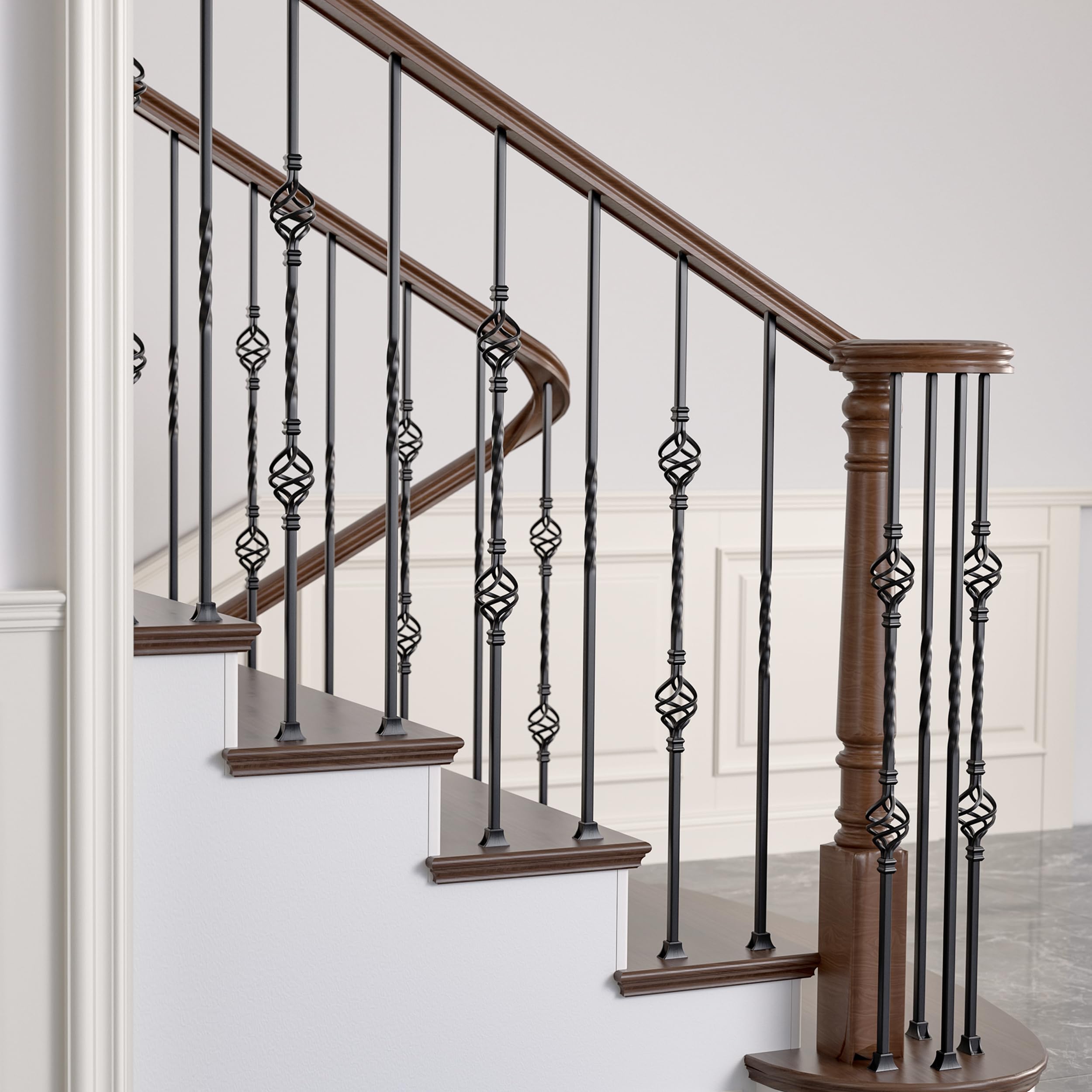 Snapklik.com : Wrought Iron Hollow Balusters - Deck Spindles Stair ...