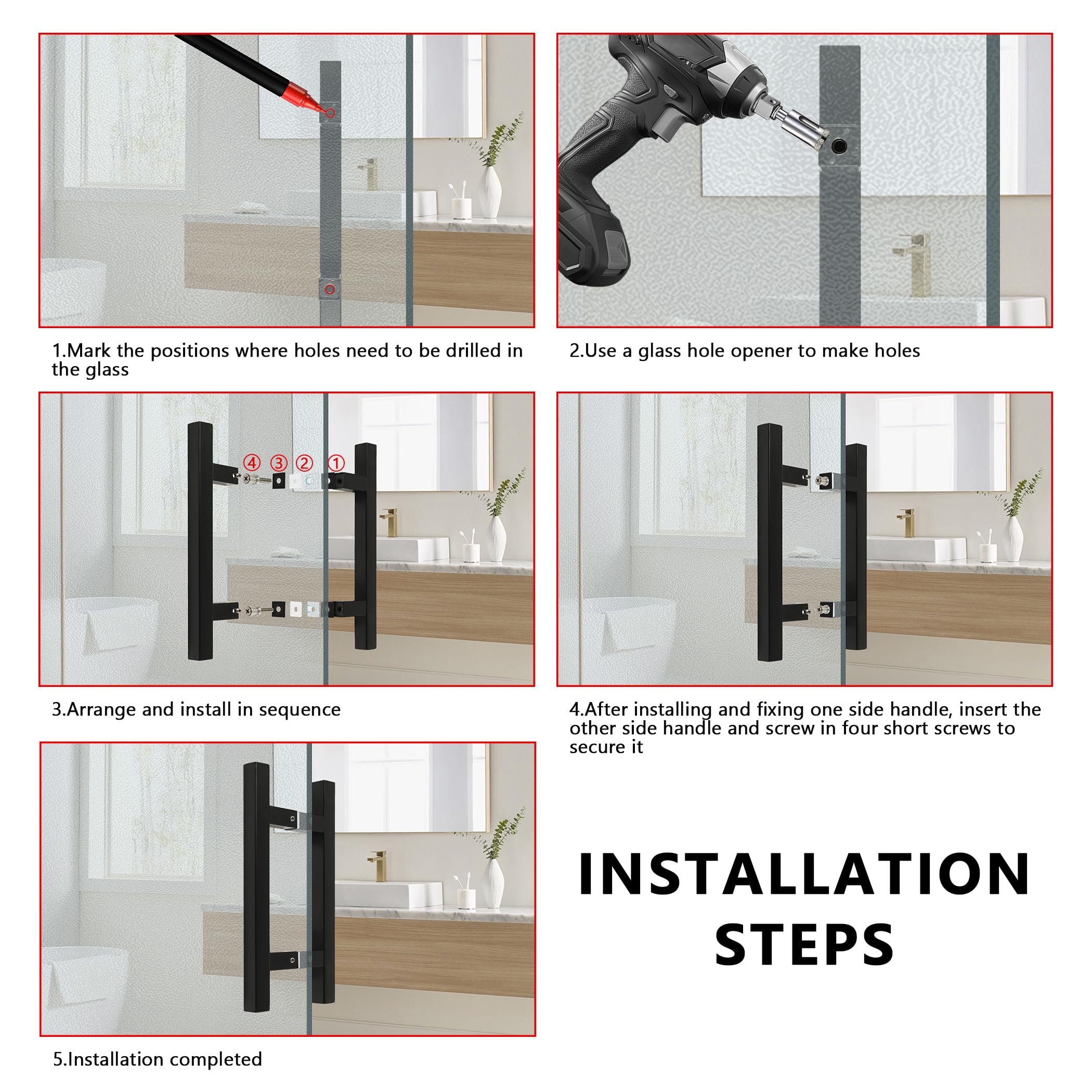 Snapklik.com : Rackickyer Back To Back Ladder Shape Frameless Glass ...