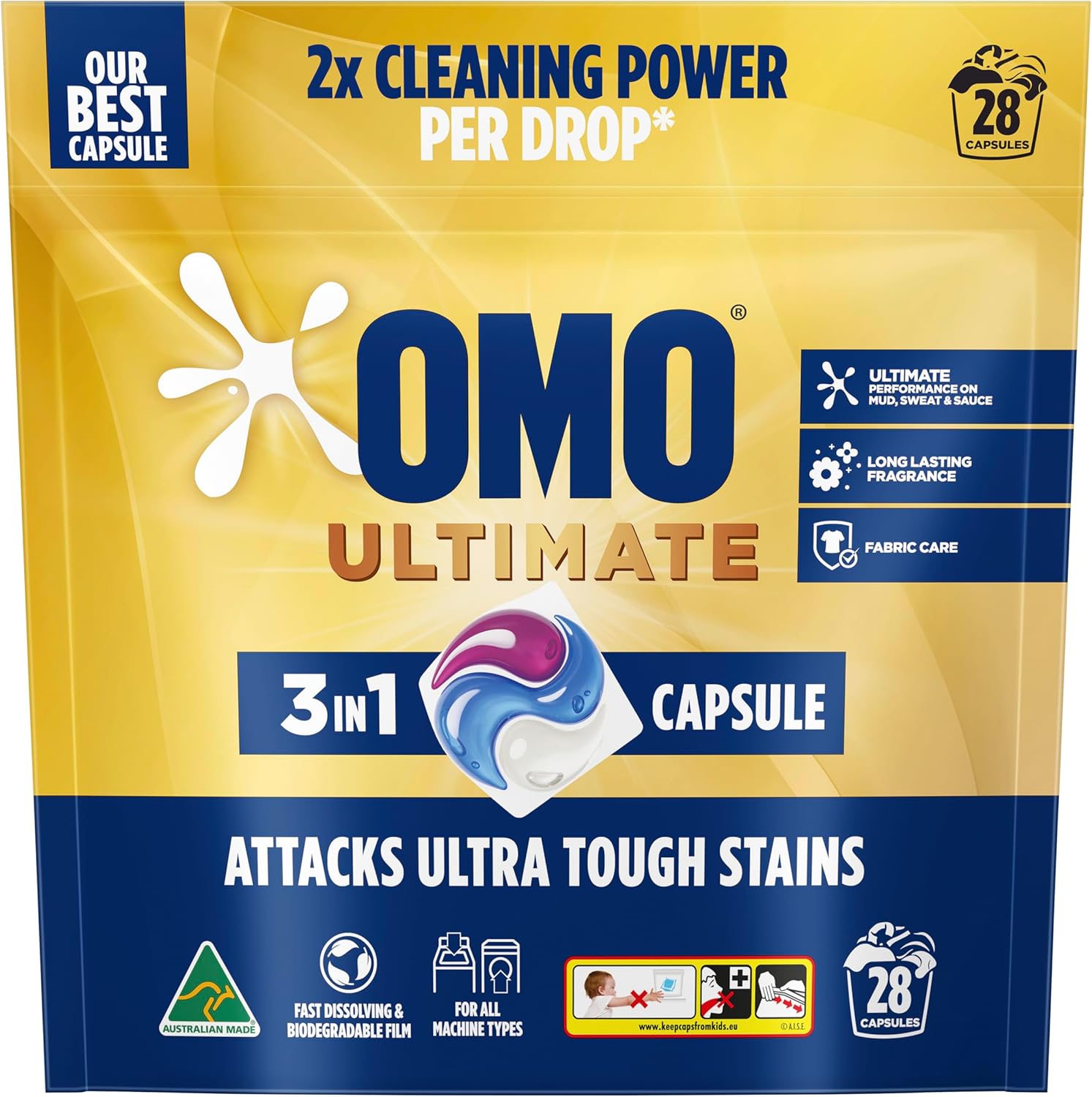 OMO Ultimate 3 in 1 Laundry Capsules 28 capsules : Amazon.com.au ...