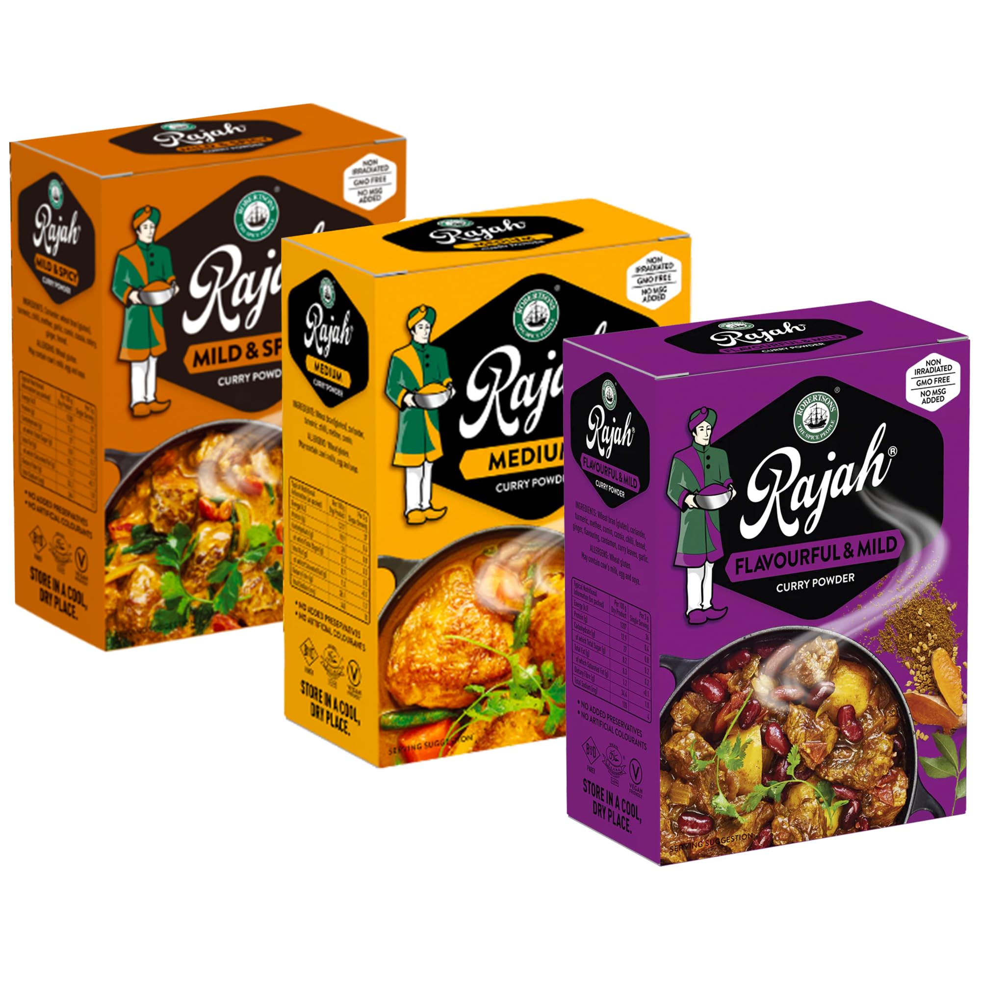 Amazon.com : Rajah Curry Powder Variety Pack Bundle - Includes Medium ...