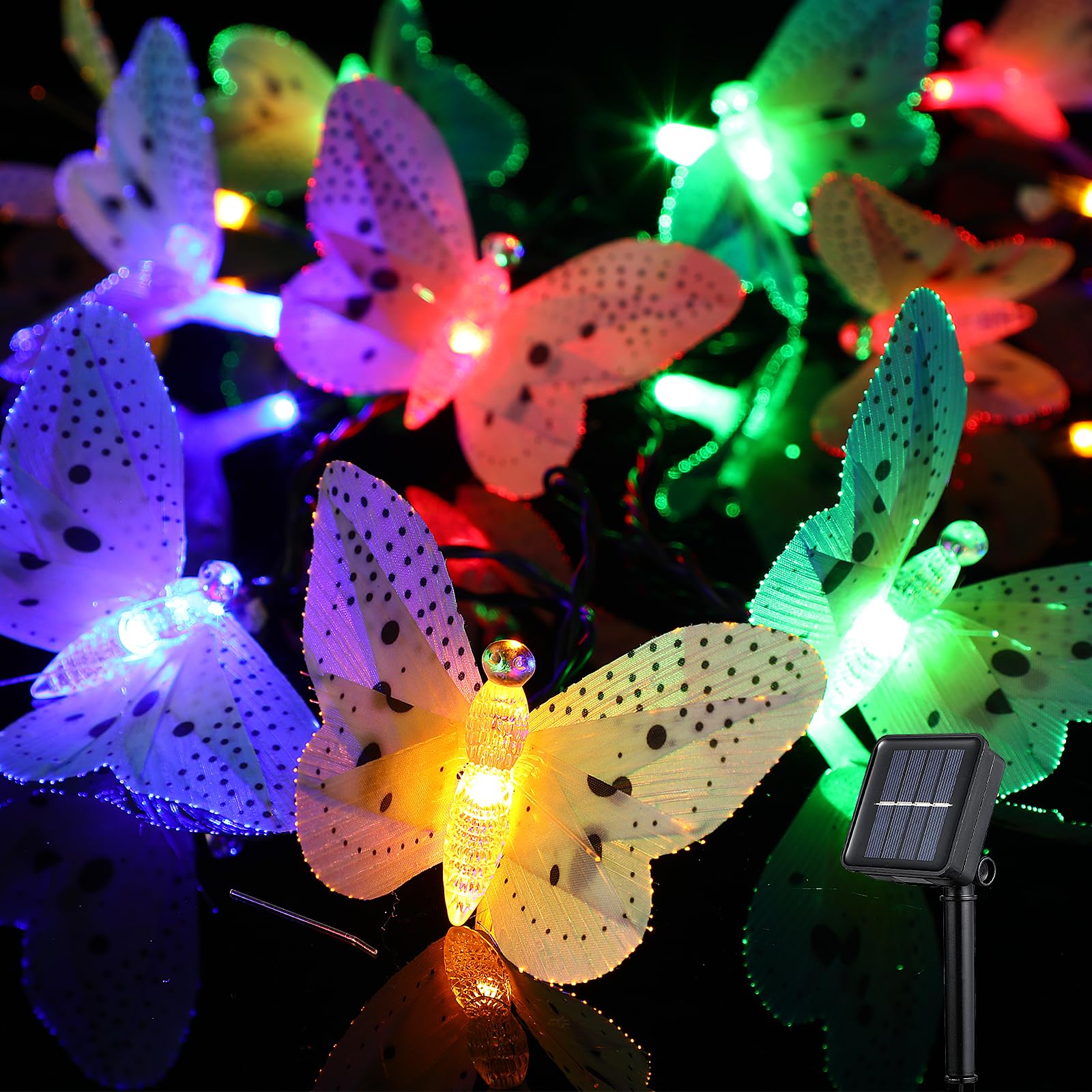 LEDMOMO Led Solar Butterfly String Light, Multicolor Butterfly Fairy ...