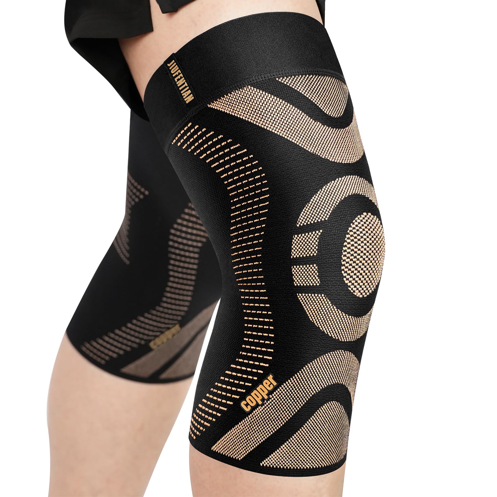 Copper Knee Brace for Women & Men - 2 Pack Compression Knee Brace for ...