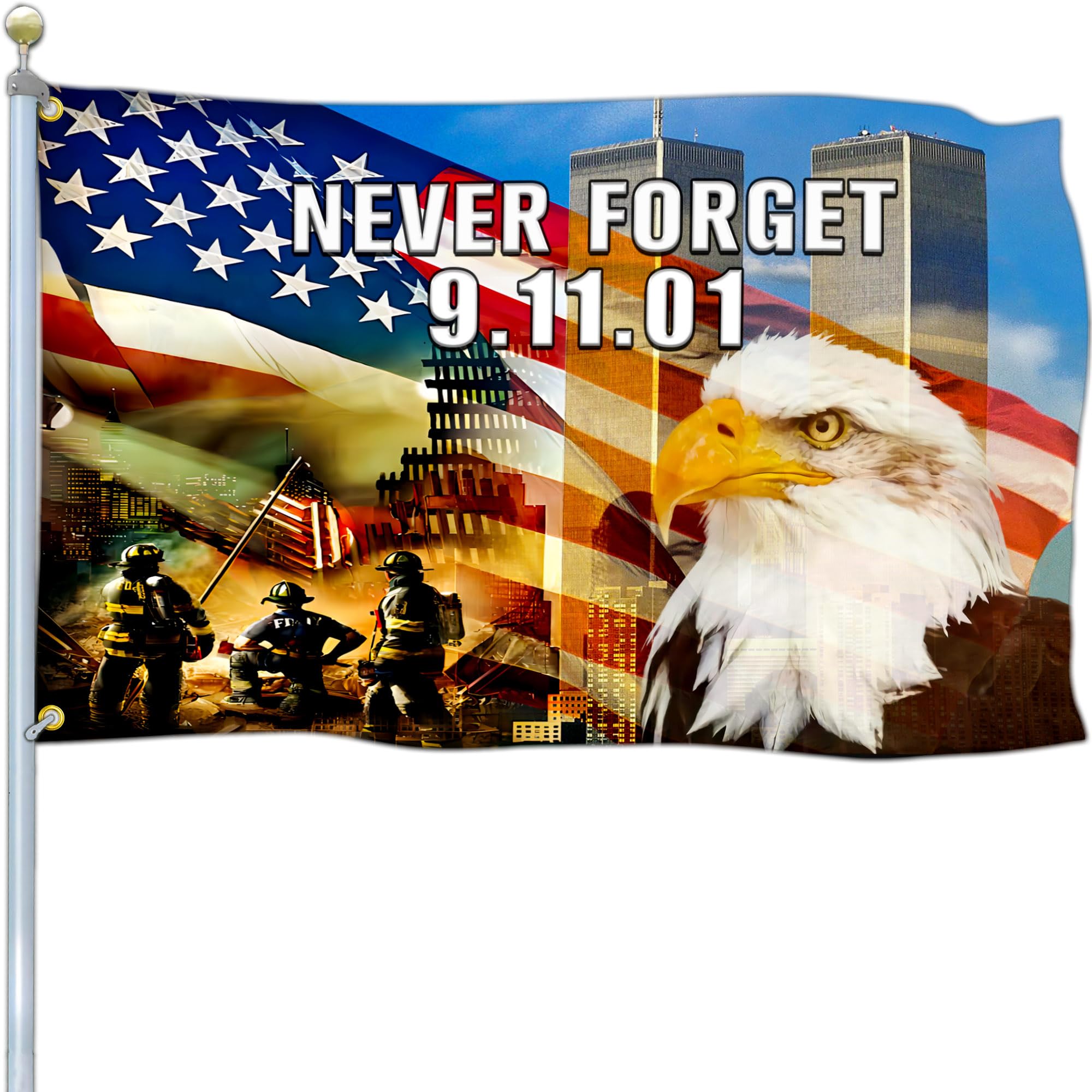 Amazon.com : Shuitouk 911 Flags 3x5 Outdoor We Will Never Forget 911 ...