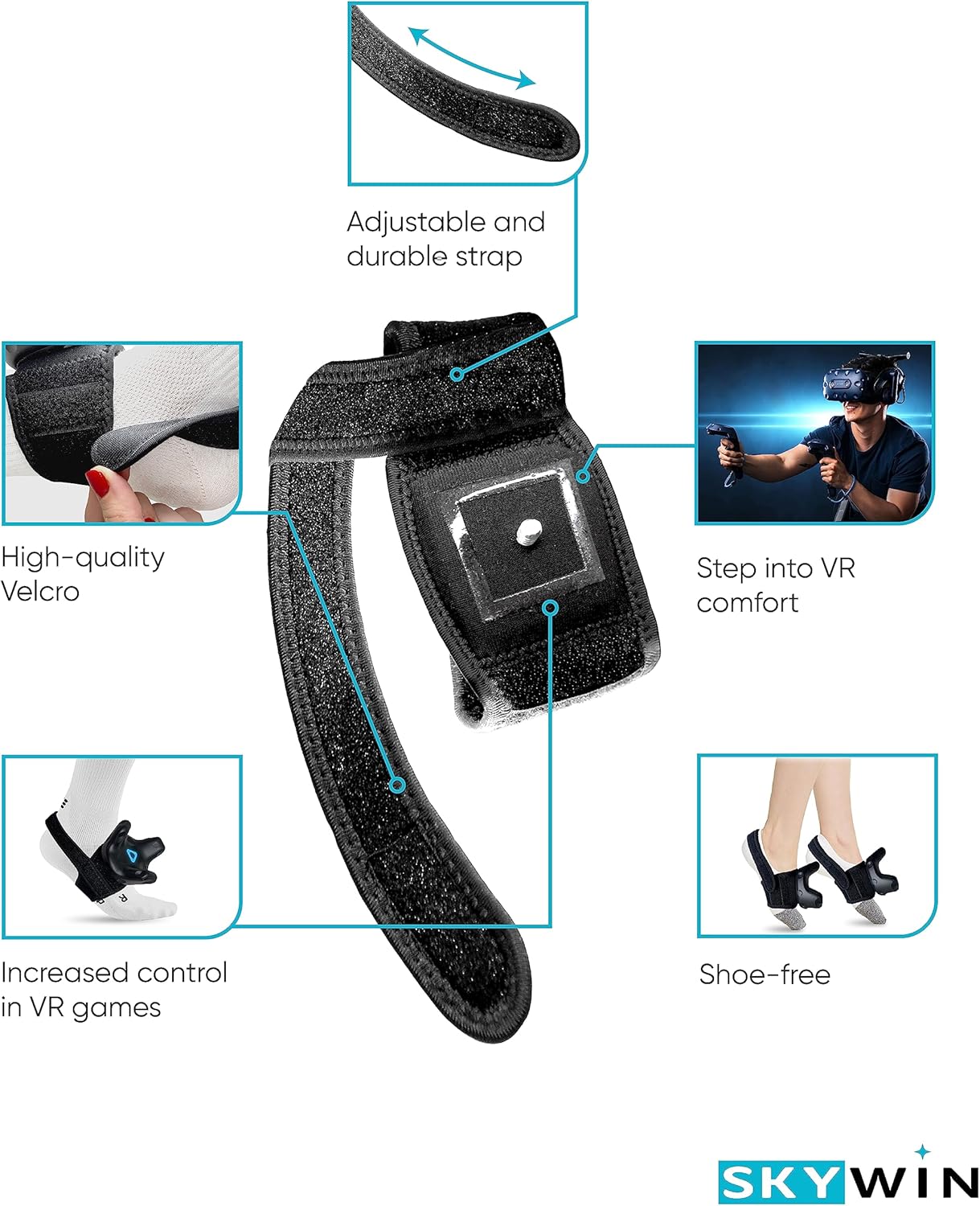 Skywin VR Tracker Straps for HTC Vive System Tracker Puck 2 Pack ...