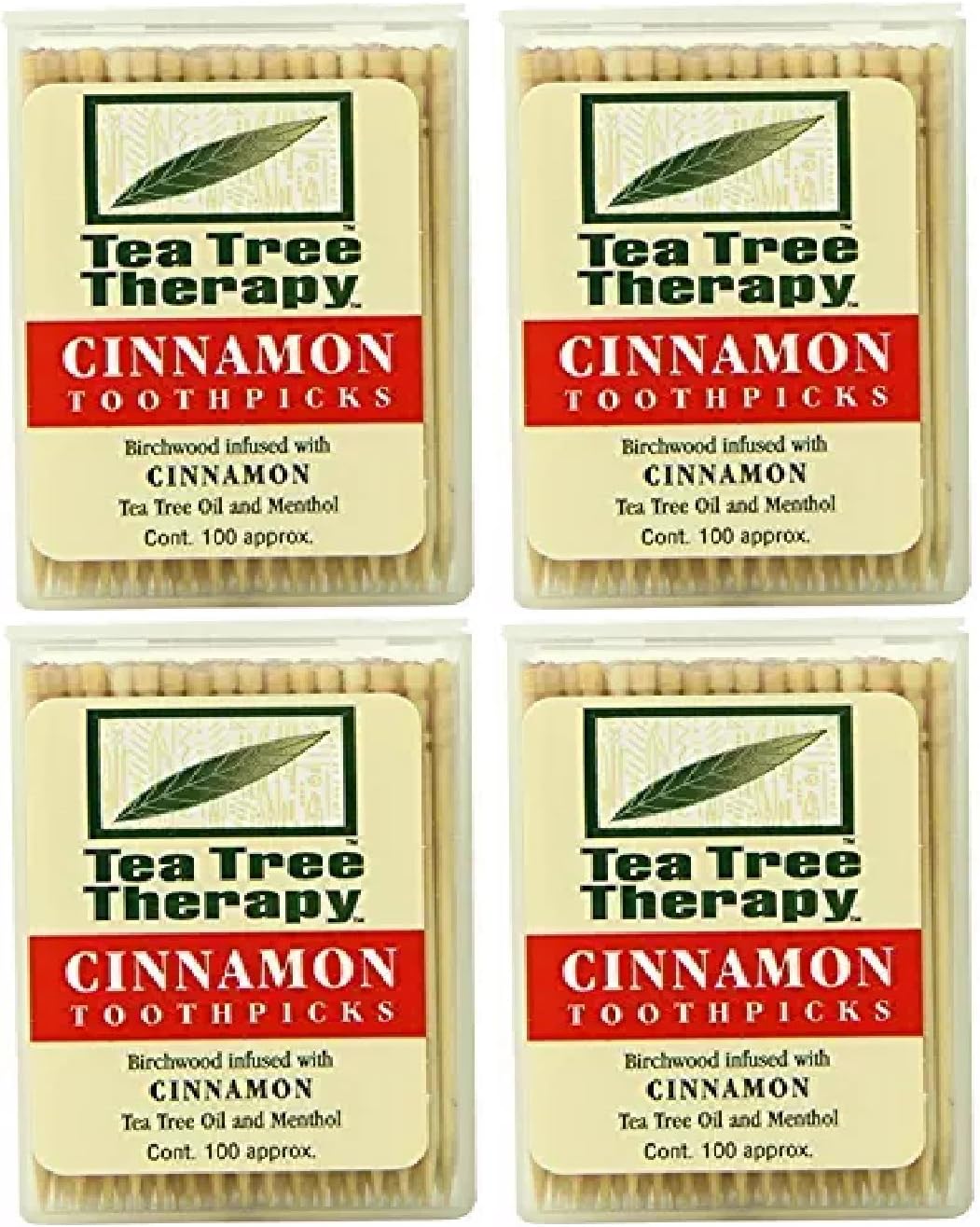 Amazon.com: Tea Tree Therapy Toothpicks, Cinnamon, 100 Count (3-Pack ...