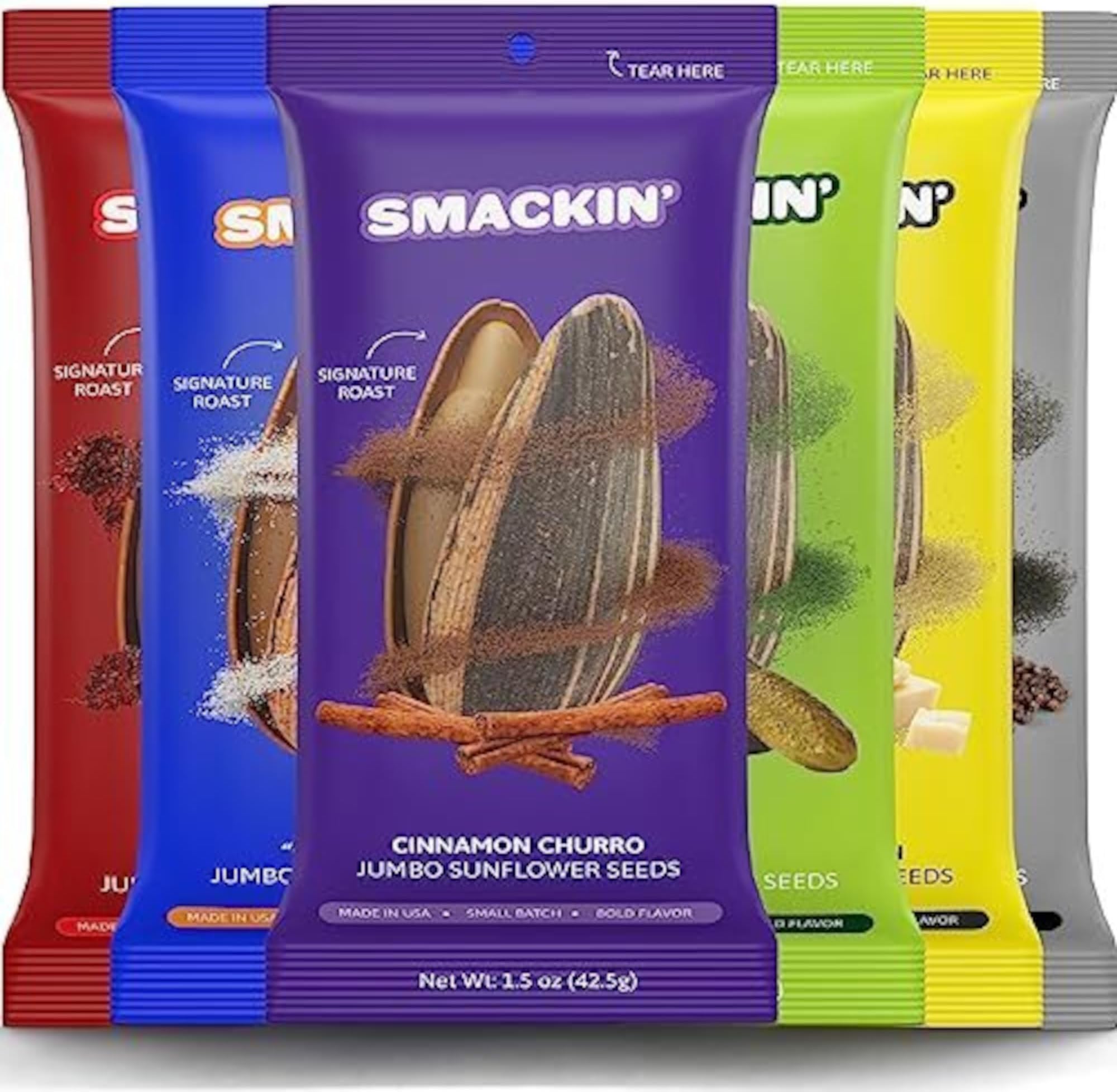 Amazon.com : SMACKIN' Sunflower Seeds, Roasted Jumbo Small-Batch ...