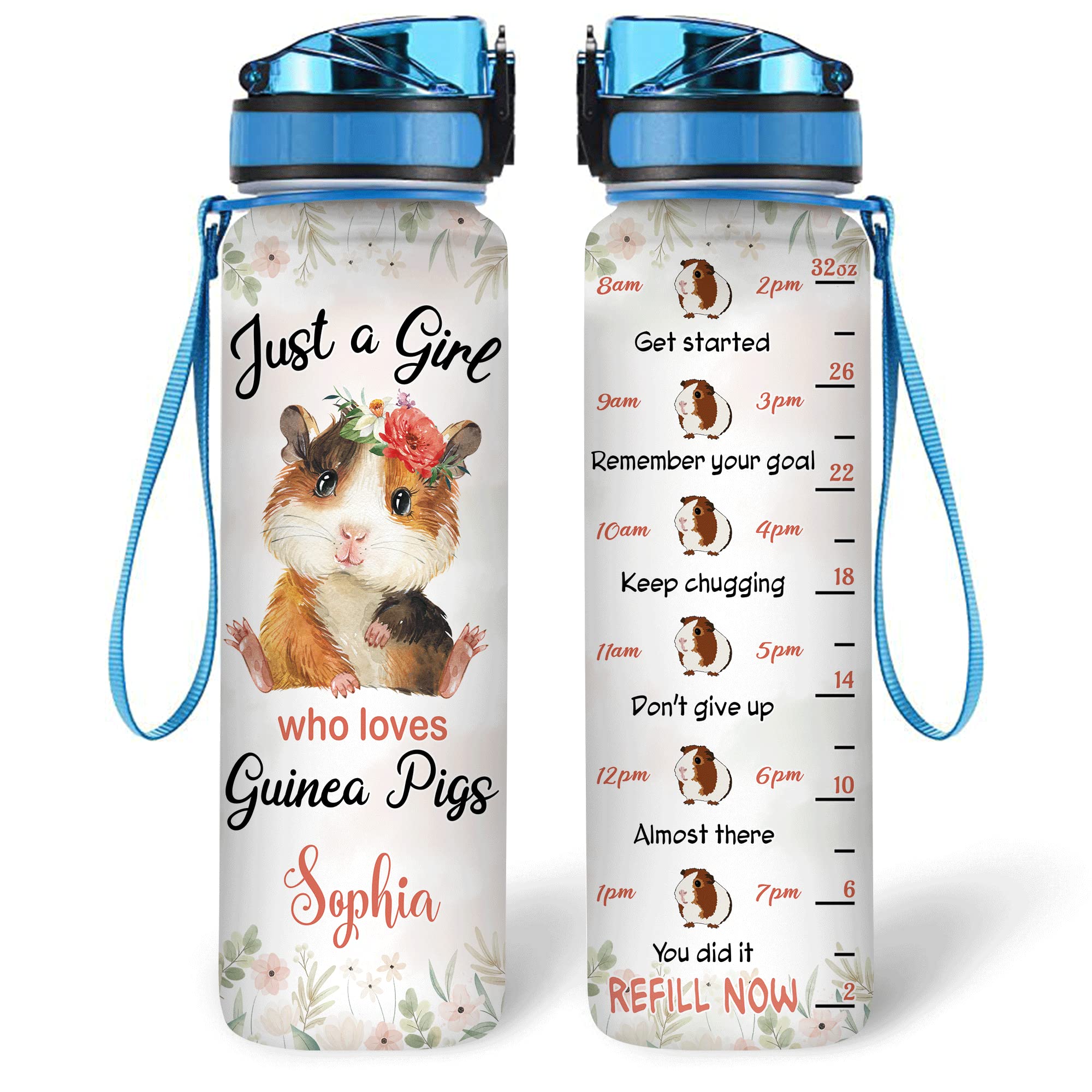 Amazon.com: Hyturtle Personalized Guinea Pig 32Oz Liter Motivational ...