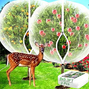 Amazon.com : Fruit Tree Netting with Zipper - 2Pcs 8x5.3 Ft Garden Bird Netting for Blueberry ...