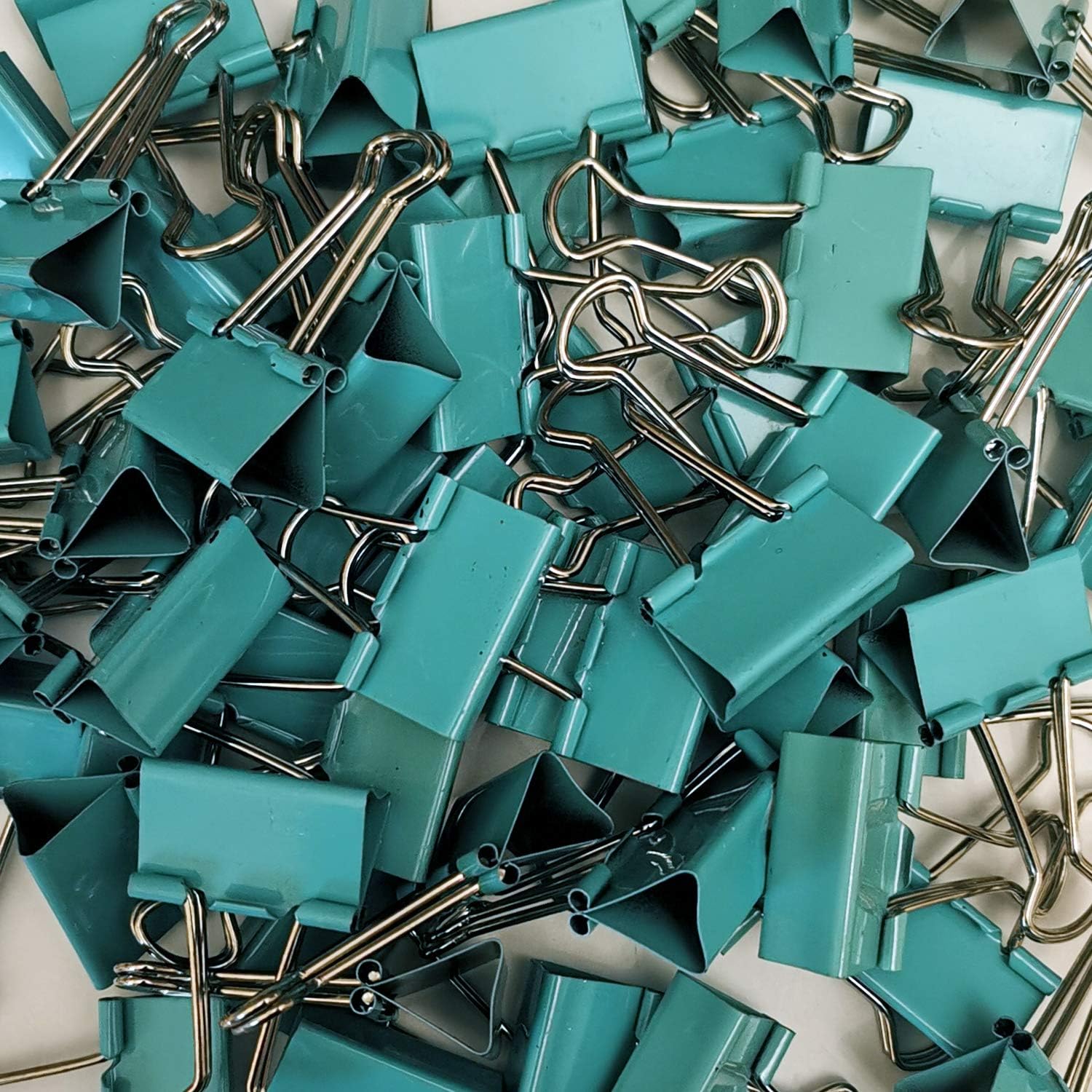 Amazon.com : Medium Binder Clips Green Color (A bit Bluish) 1-1/4" / 1. ...