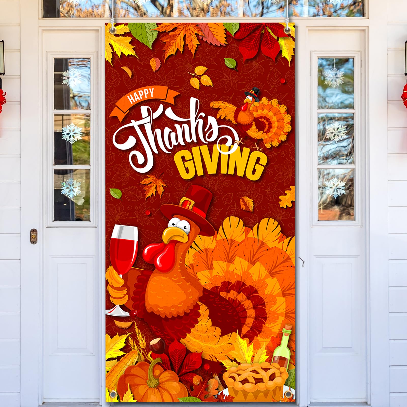 Amazon.com: Thanksgiving Door Cover,Thanksgiving Door Decoration ...