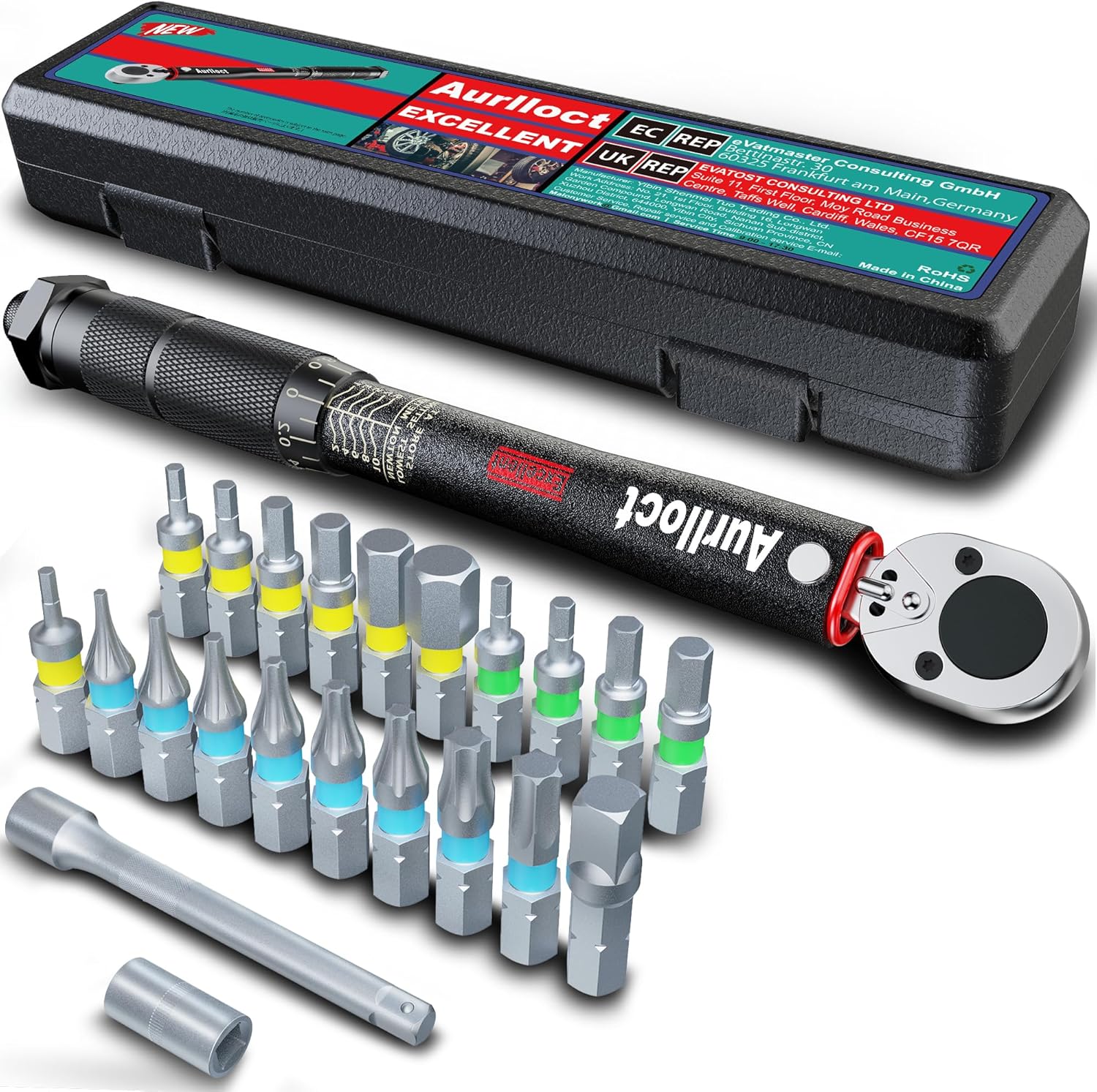 Aurlloct 1/4 Inch Drive Click Torque Wrench 1-10 Nm Black : Amazon.co ...