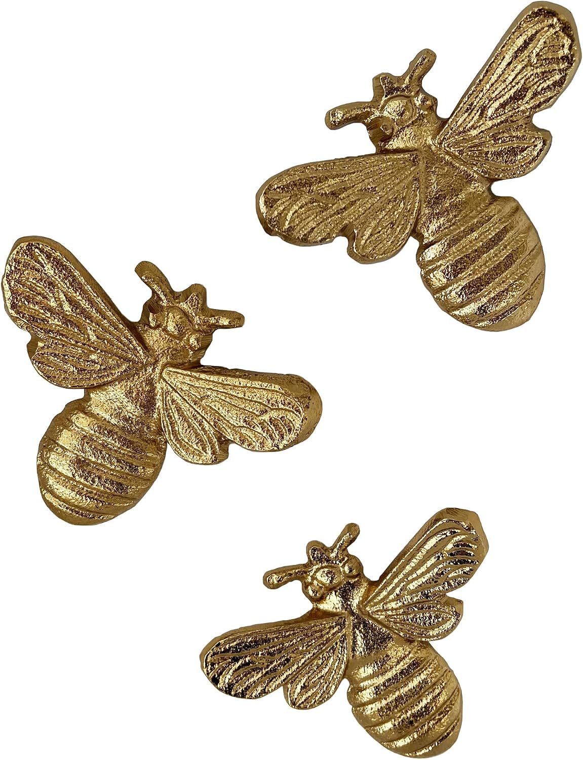 Alfie Francis Set of 3 Metal Gold Bee Wall Decoration Ornaments Hanging ...