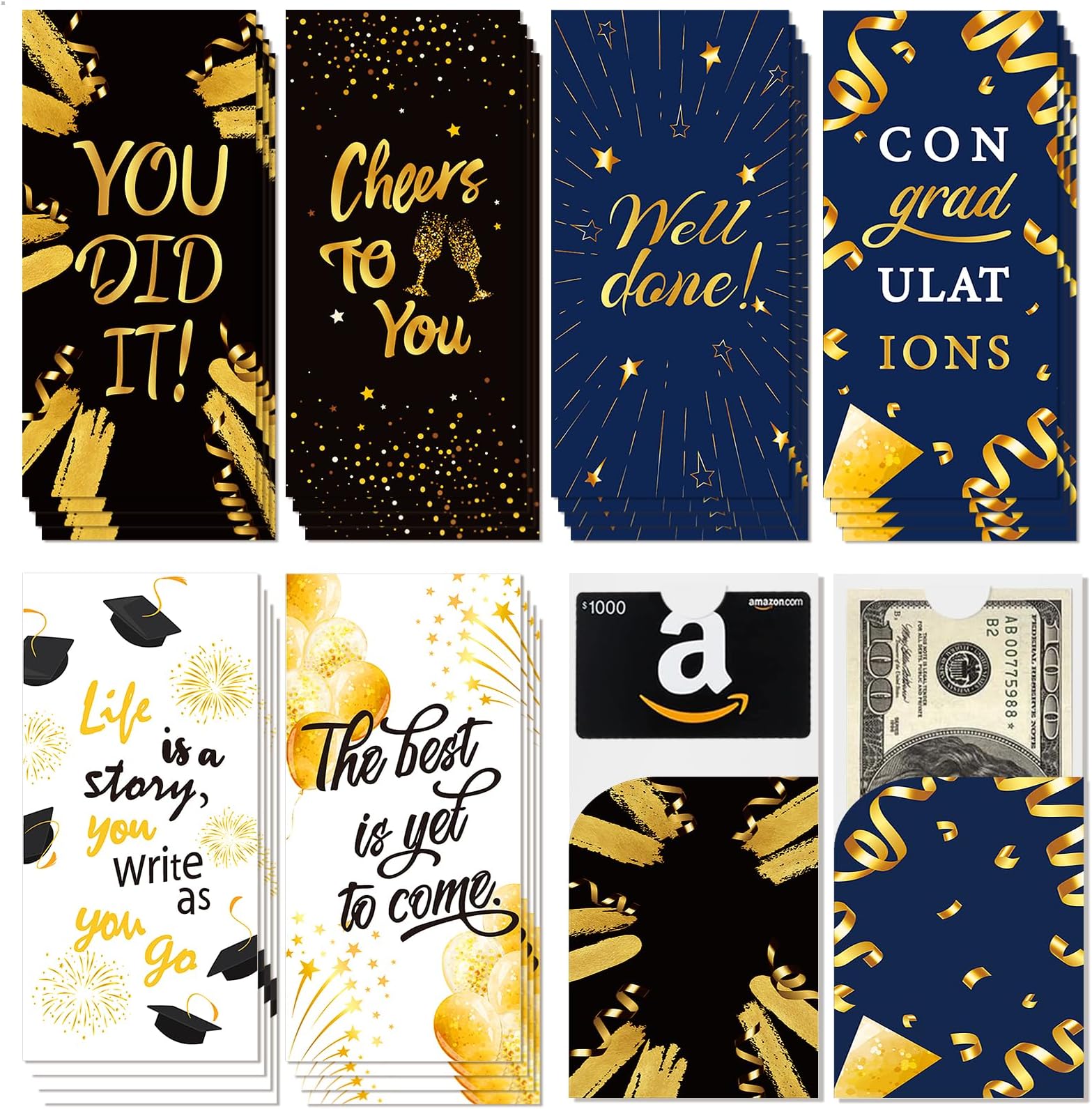 Amazon.com : 24 Packs Graduation Money Cards with Envelopes ...