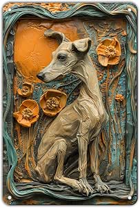 Amazon.com: KLHSOF Whippet Dog 2D Flat Sign Funny Tin Sign Wall Decor ...