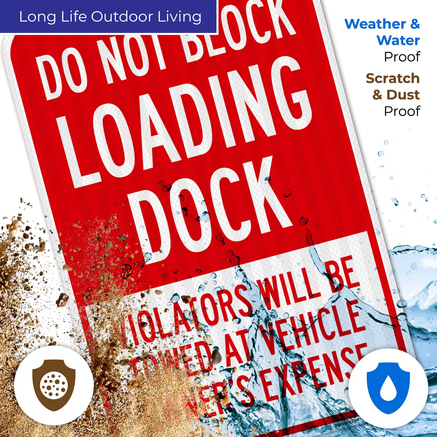 Buy Do Not Block Loading Dock Sign, 12x18 Inches, 3M EGP Reflective ...