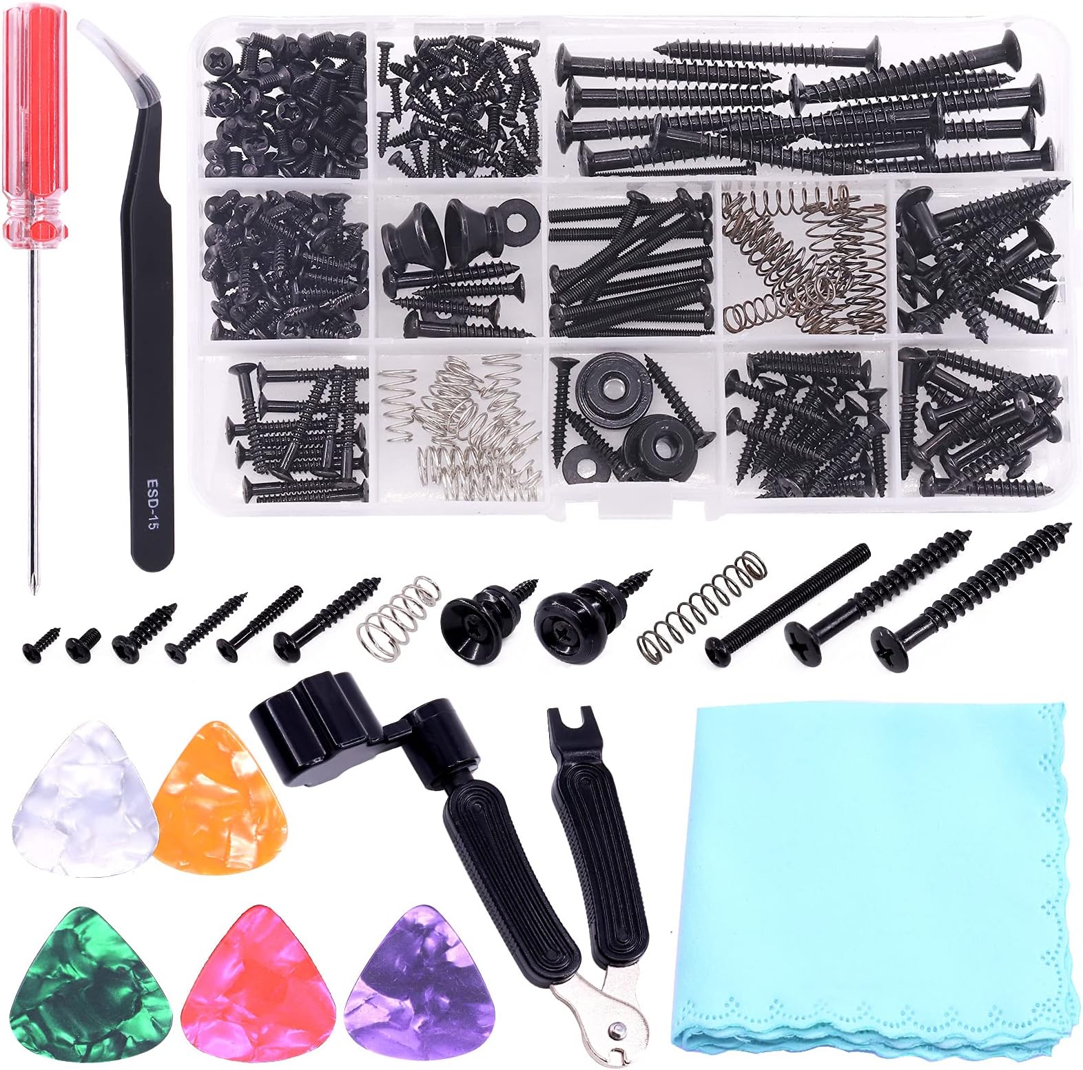 Amazon.com: Mardatt 275Pcs Guitar Screws Assortment Kit Includes 9 ...