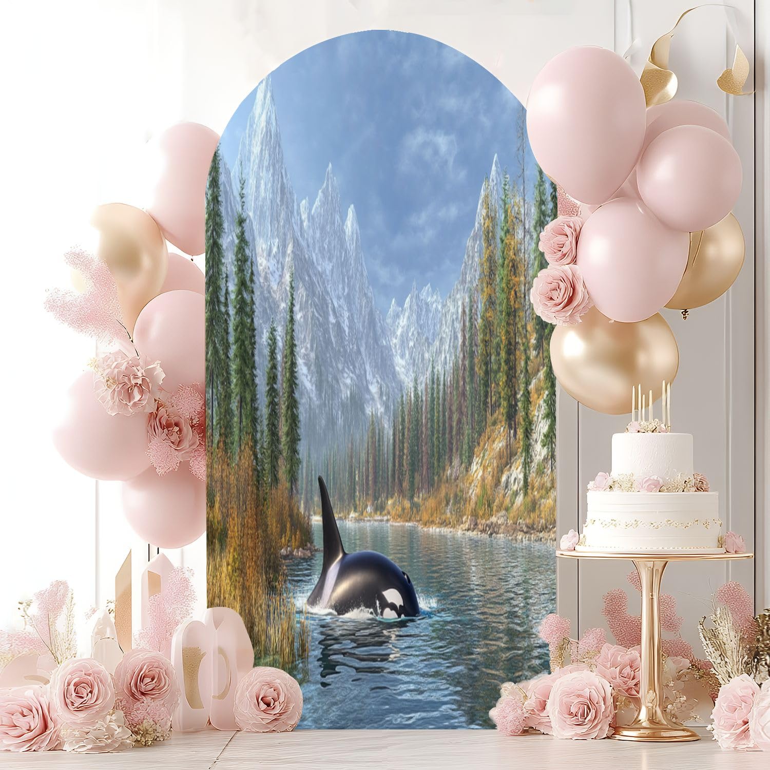 Killer Whale Wedding QKZF Killer Whale Orca Round Tablecloth Washable