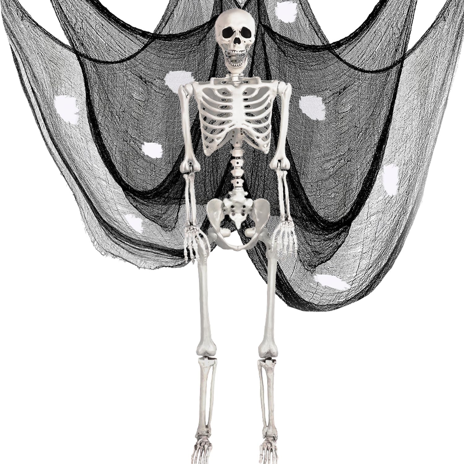 Amazon.com: 5.4ft/165cm Full Size Halloween Skeleton + 5Pcs Halloween ...