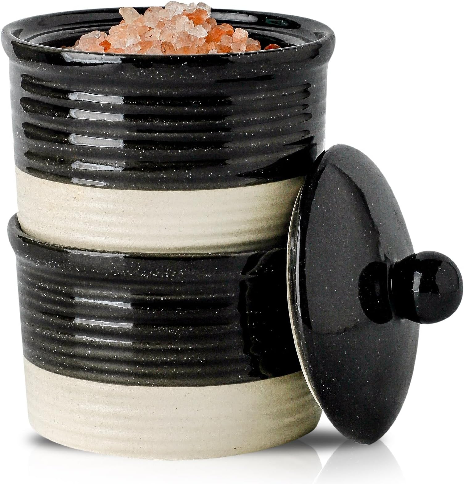 Amazon.com: Ziliny 2 Pcs Wooden Salt Bowls Pepper Salt Box Salt Cellar ...