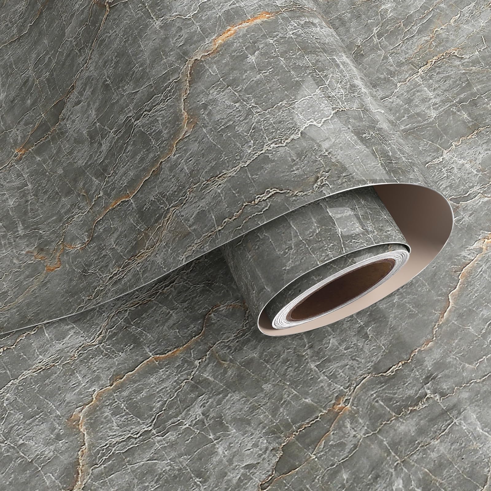 Skyblur Glossy Terrazzo Contact Paper for Countertops 24"X118" Stick ...