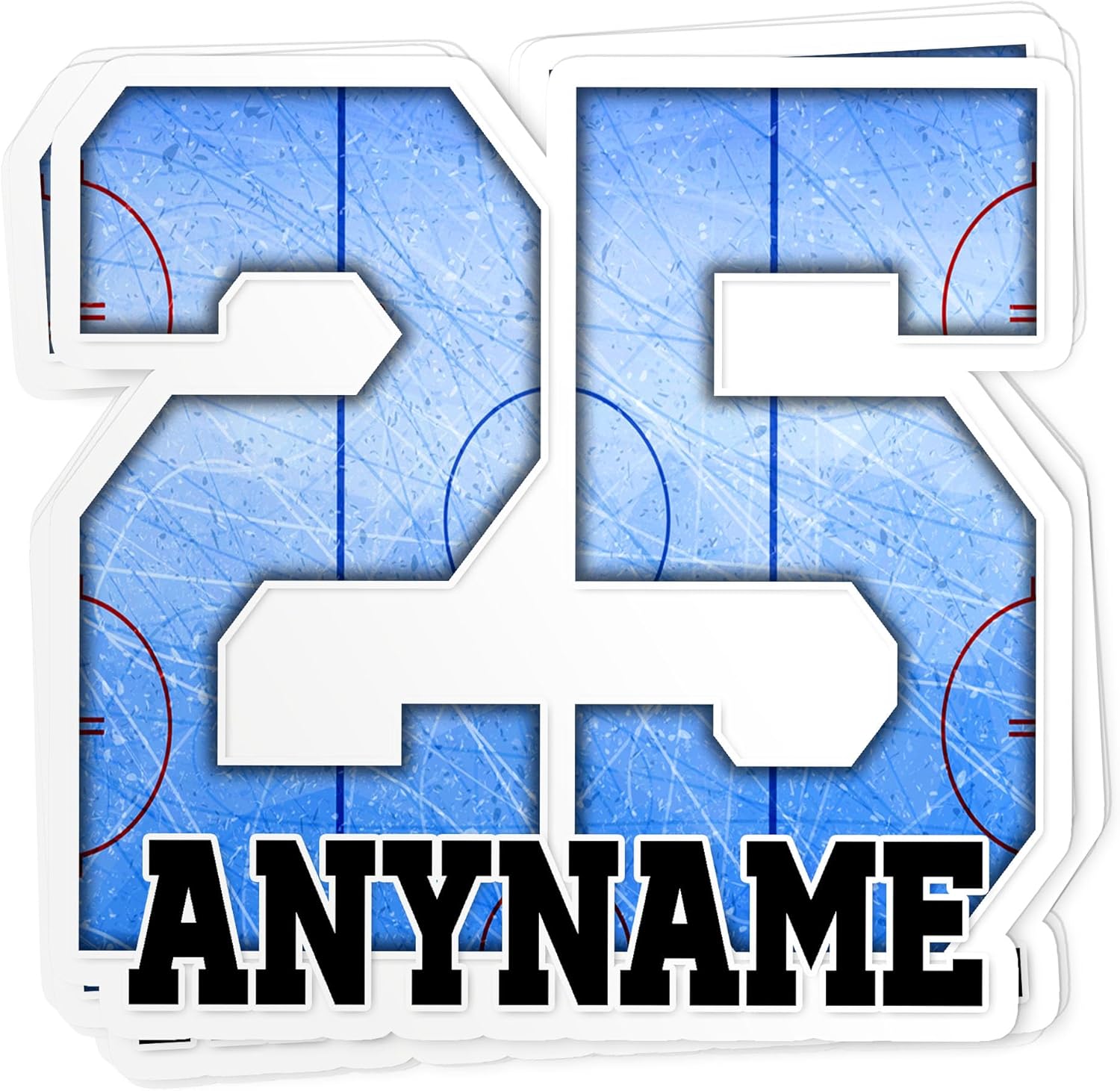 Amazon.com: Personalized Ice Hockey Sticker Custom Your Name Numbers ...