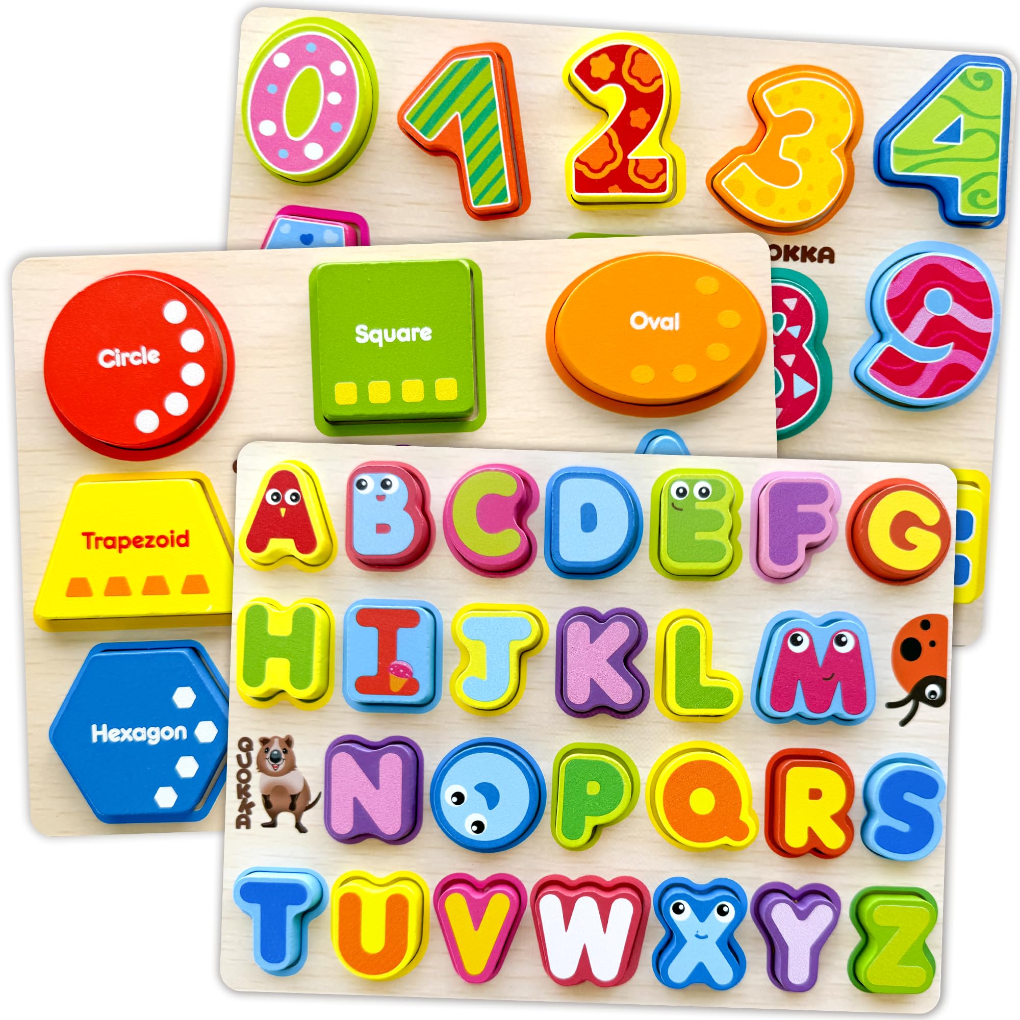 Amazon.com: QUOKKA Wooden Puzzles for Toddlers 2-4 - Chunky Toddler ...