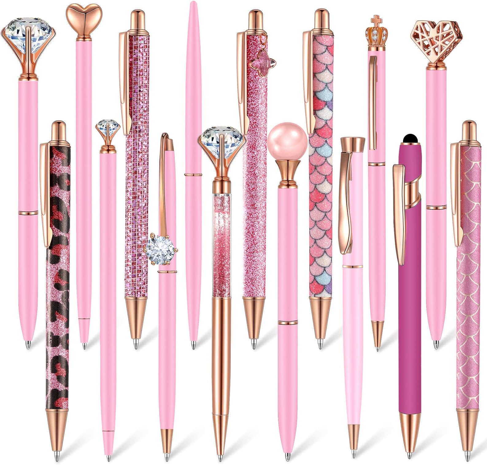 Amazon.com : Colarr 16 Pcs Ballpoint Pens Set Metal Crystal Diamond Pen ...