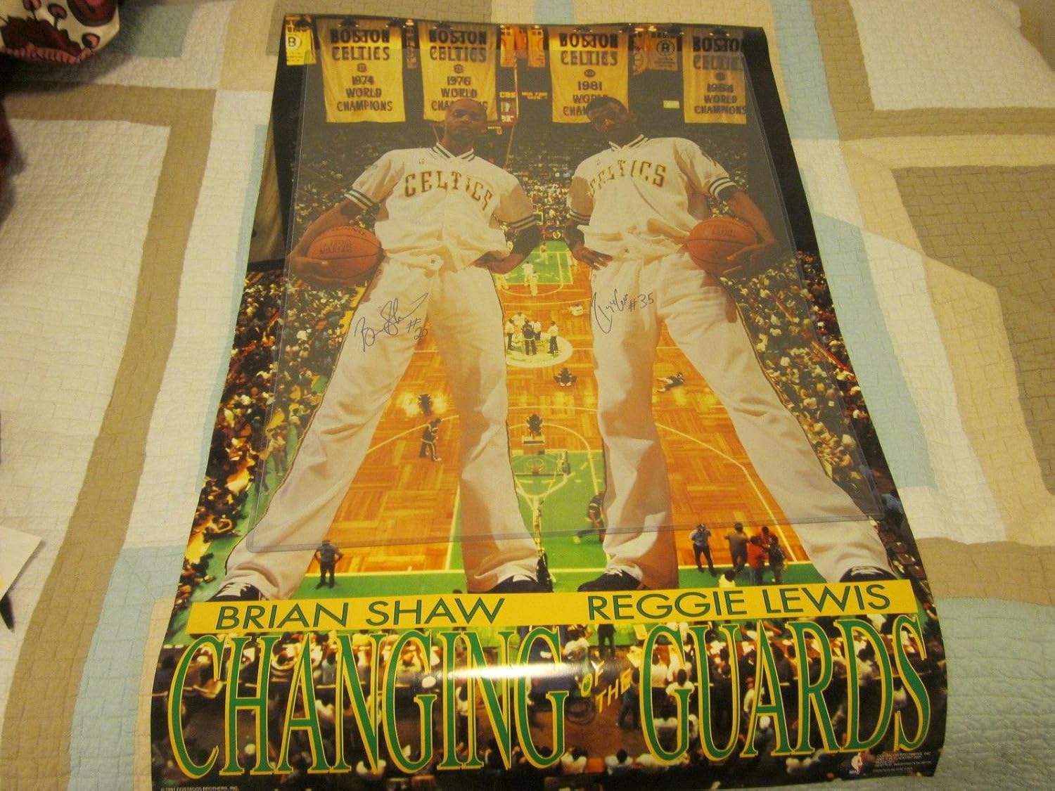 Reggie Lewis Autographed Photo - 1991 & Brian Shaw Boston Celtics ...