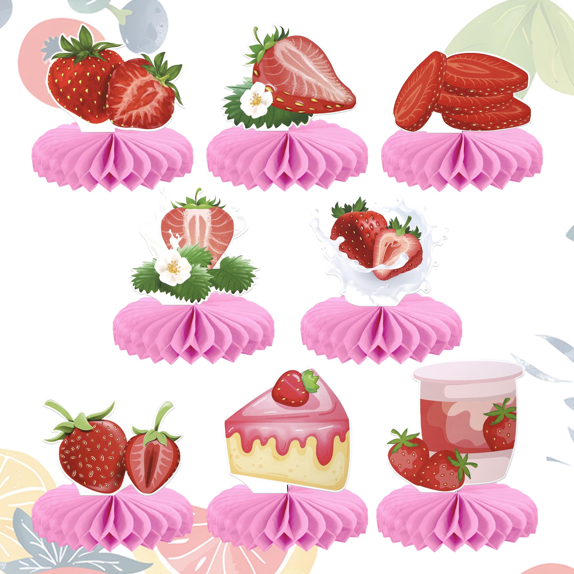 Amazon.com: 8 Pack Strawberry Centerpieces for Tables, Strawberry Party ...