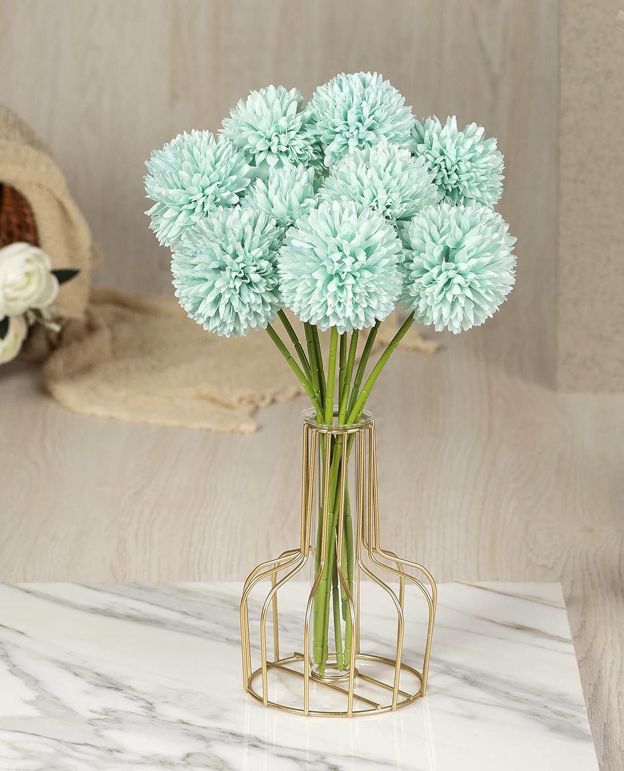 Buy SATYAM KRAFT 5 Pcs Artificial flower Chrysanthemum Ball Hydrangea ...