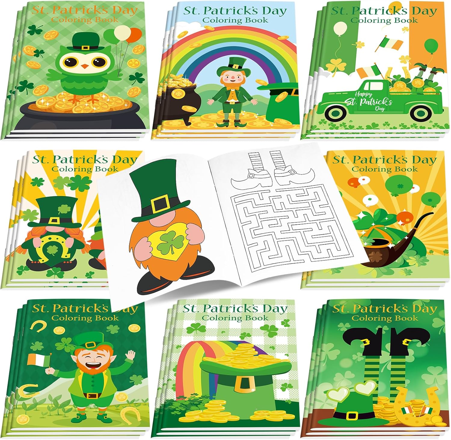 Amazon.com: Faccito 24 Pcs St. Patrick's Day Coloring Book for Ireland ...