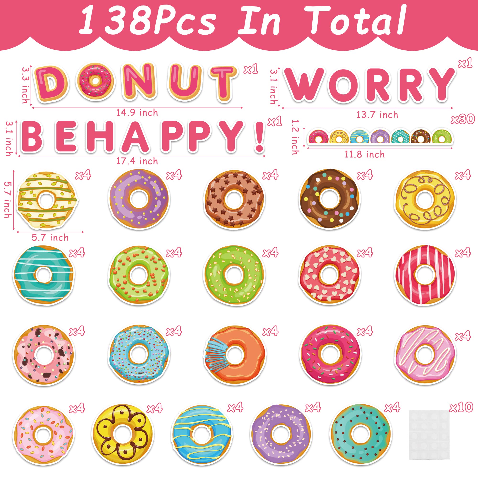 Snapklik.com : Haooryx 138Pcs Back To School Donuts Cutouts Bulletin ...