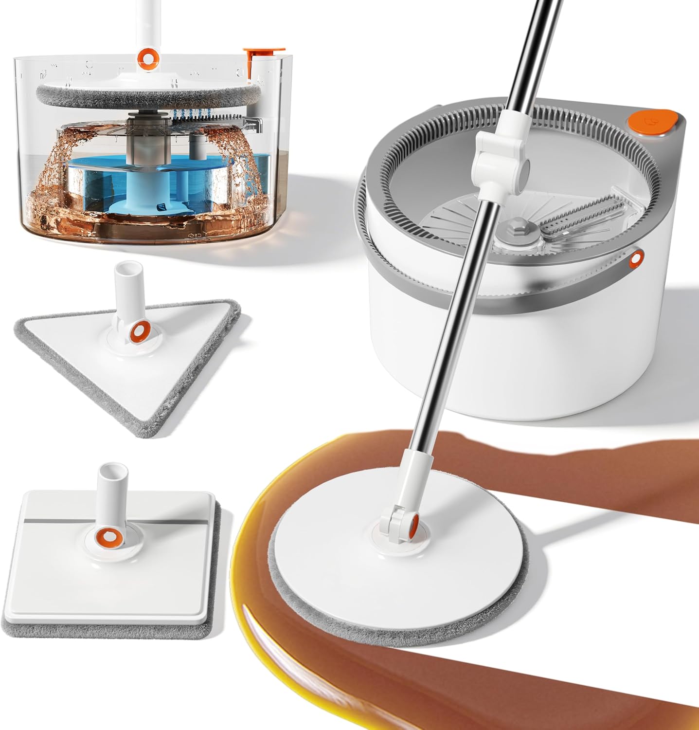 Amazon.com: 3-in-1 Spin Mop and Bucket Set with Clean Water Separation ...