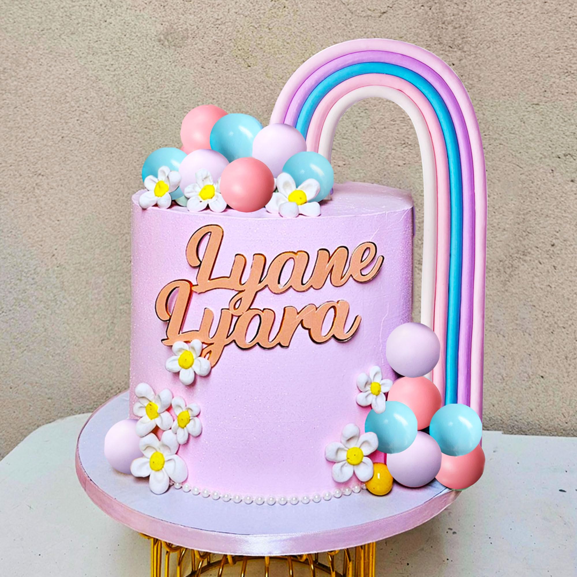 Snapklik.com : 16 PCS Purple Rainbow Ball Cake Toppers Colorful Rainbow ...