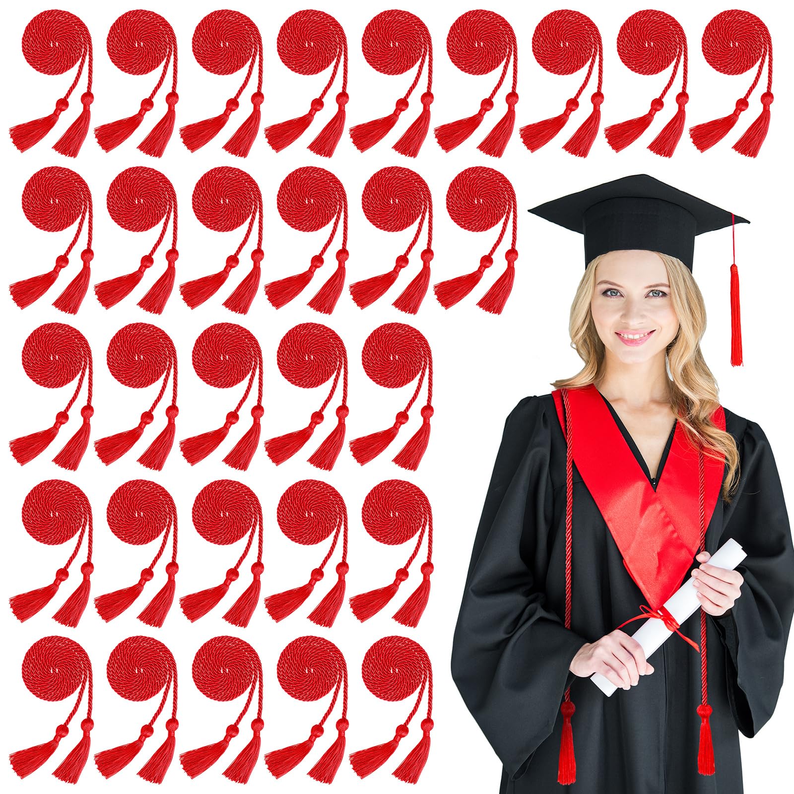 Amazon.com: Woanger 30 Pcs 2025 Graduation Cords 67 Inch Braided Honor ...