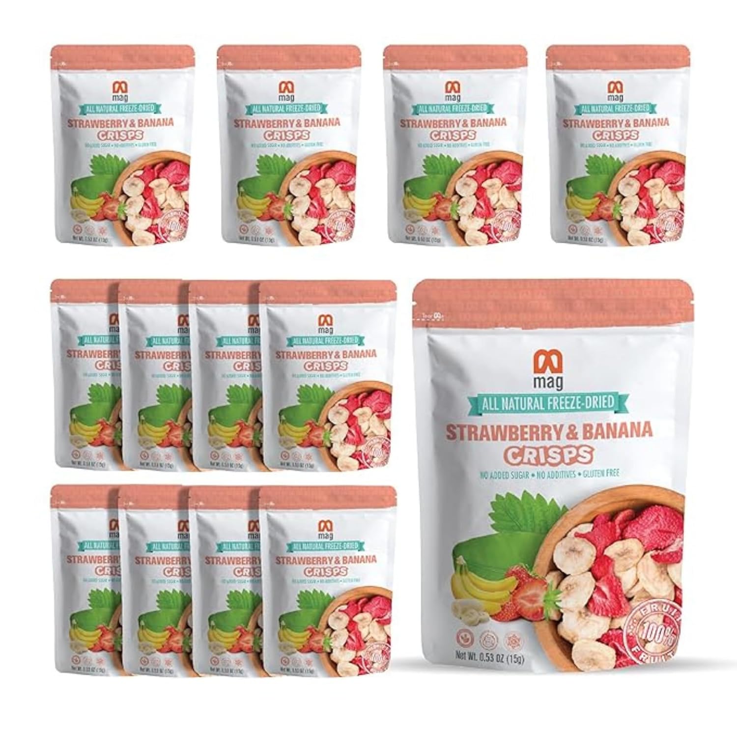 Amazon.com: MAG Freeze-Dried Snacks Candy Banana Strawberry Crunch ...