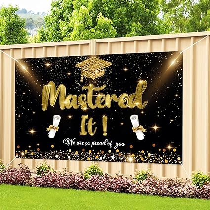 Amazon.com: Labakita Mastered It Backdrop Banner, Masters Graduation ...