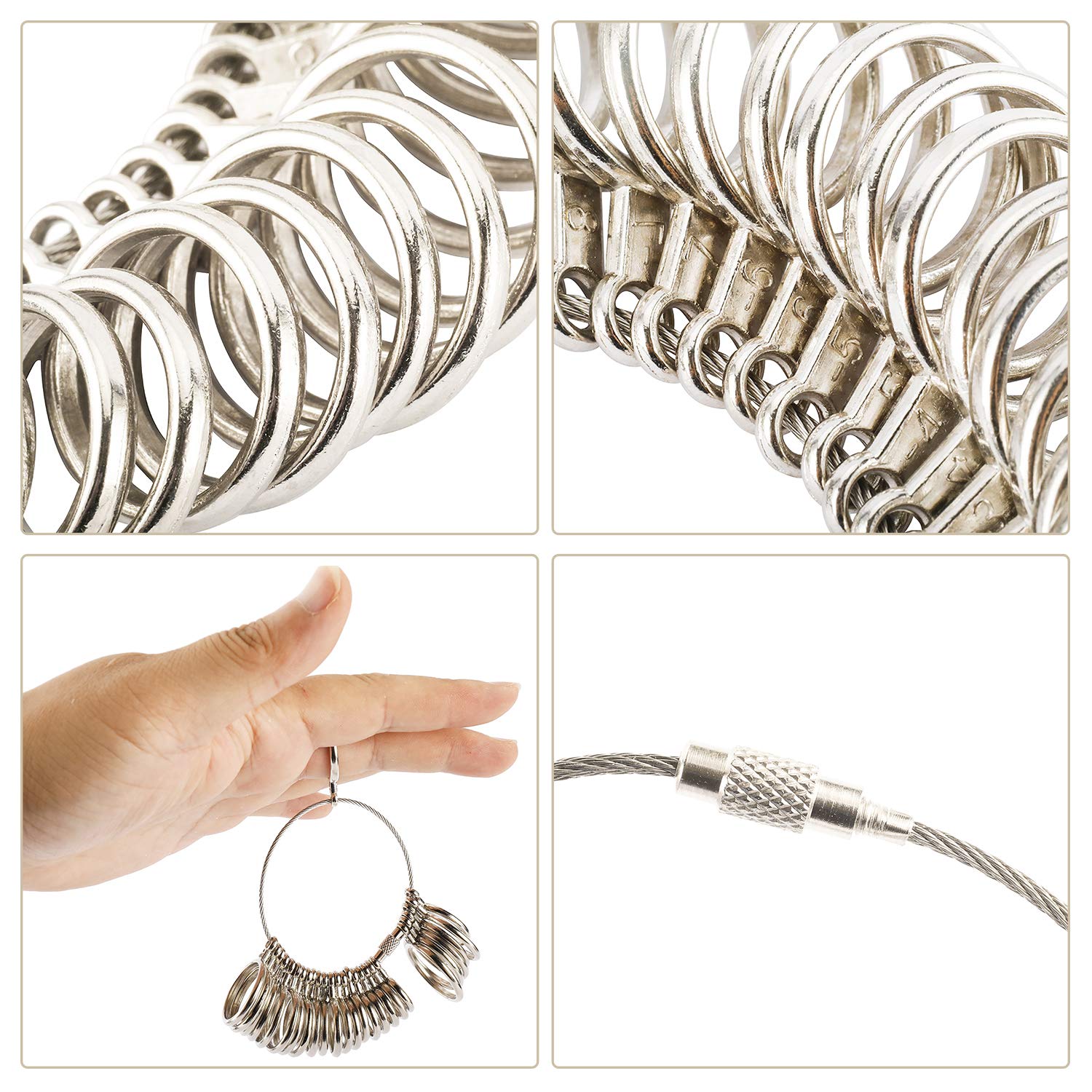 Snapklik.com : Jewelry Ring Mandrel Sizer Gauge Tools Set, Stainless ...