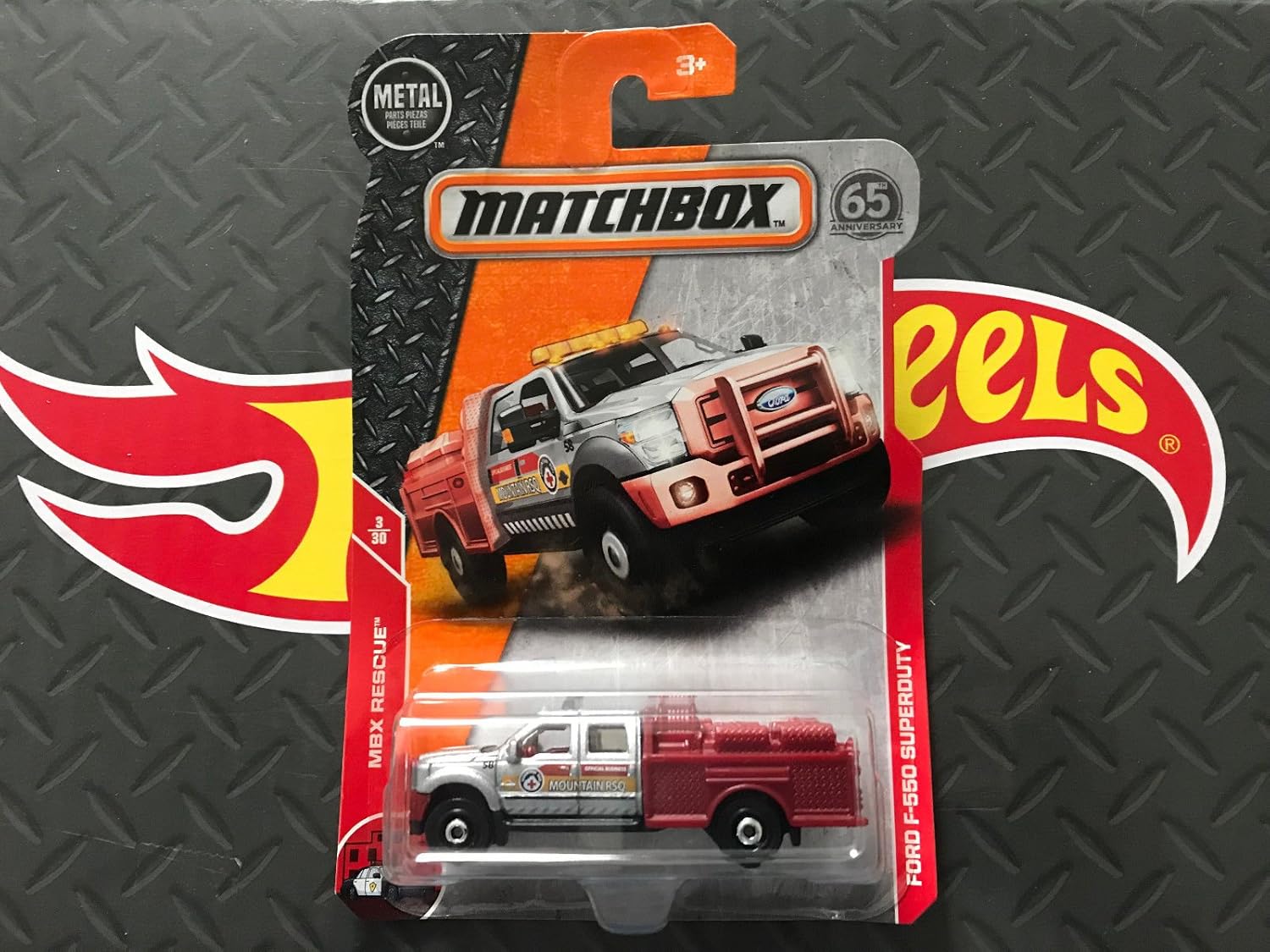 Matchbox F-550 SUPERDUTY 65 ANIVERSARIO Rojo y Plateado MBX RESCUE 2018 ...
