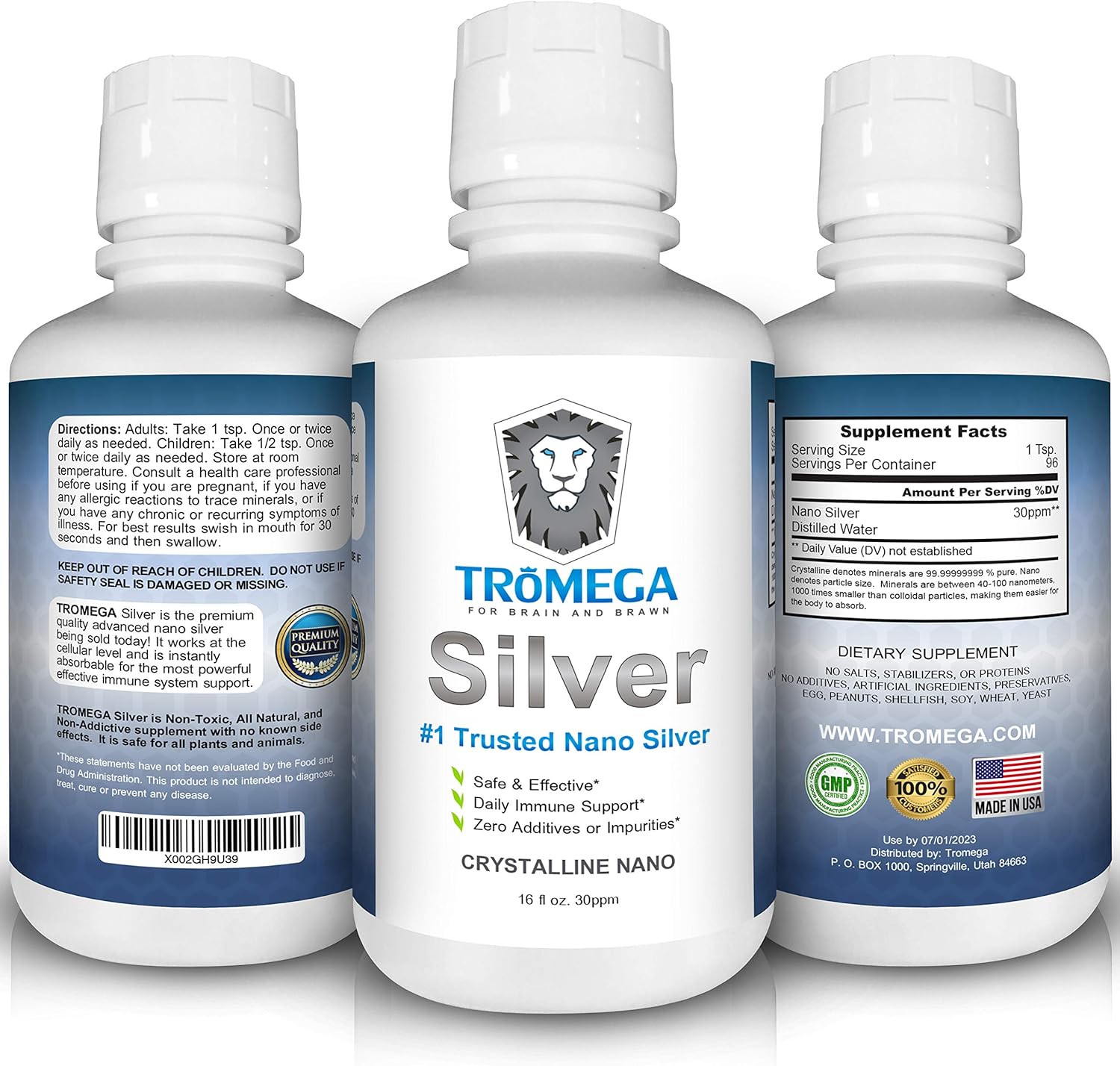 Amazon.com: TROMEGA Colloidal Silver- Mineral Liquid Supplement - Daily ...