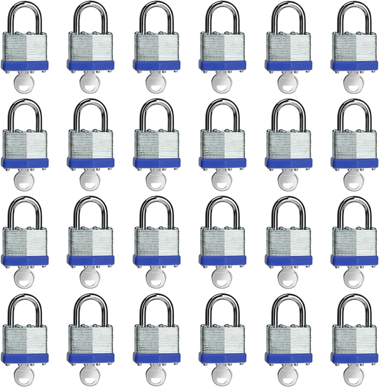 LQYN 24 Pack Laminated Keyed Padlock (1-9/16", 40mm), Keyed Alike Locks ...