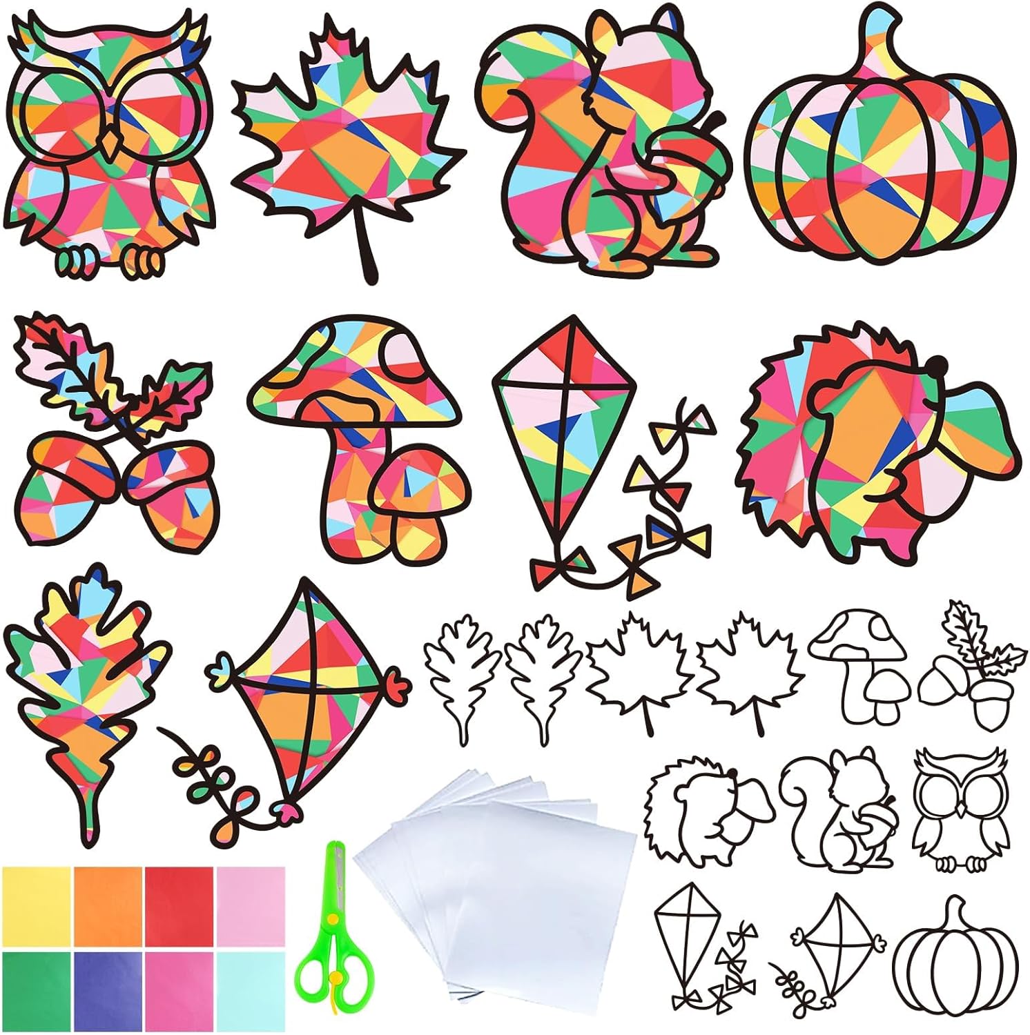 Amazon.com: BOOMTOP 12pcs Window Stickers Autumn Autumn Owl Mushroom ...