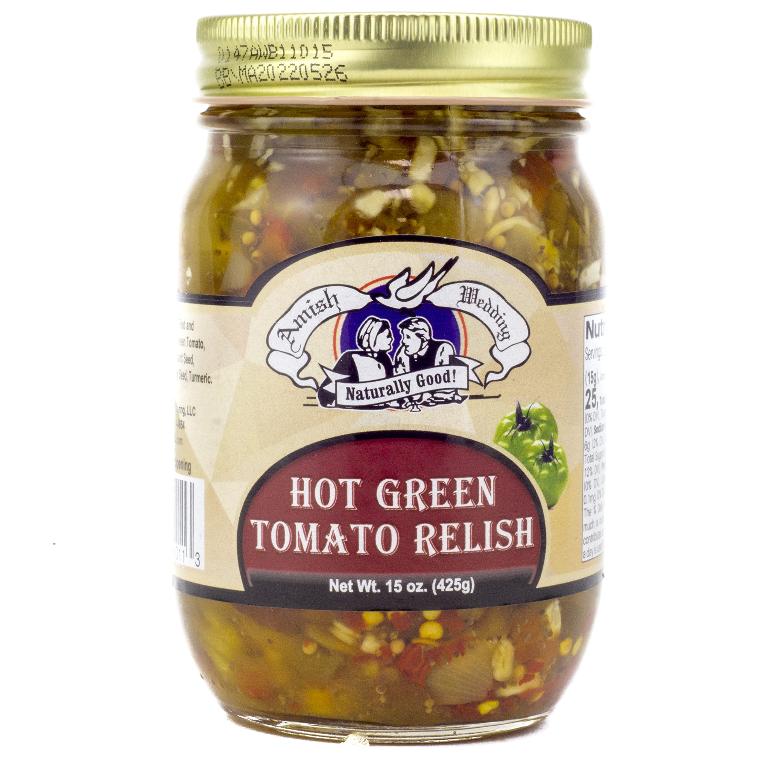 Amazon.com : Amish Wedding Hot Green Tomato Relish 15 Ounces ...