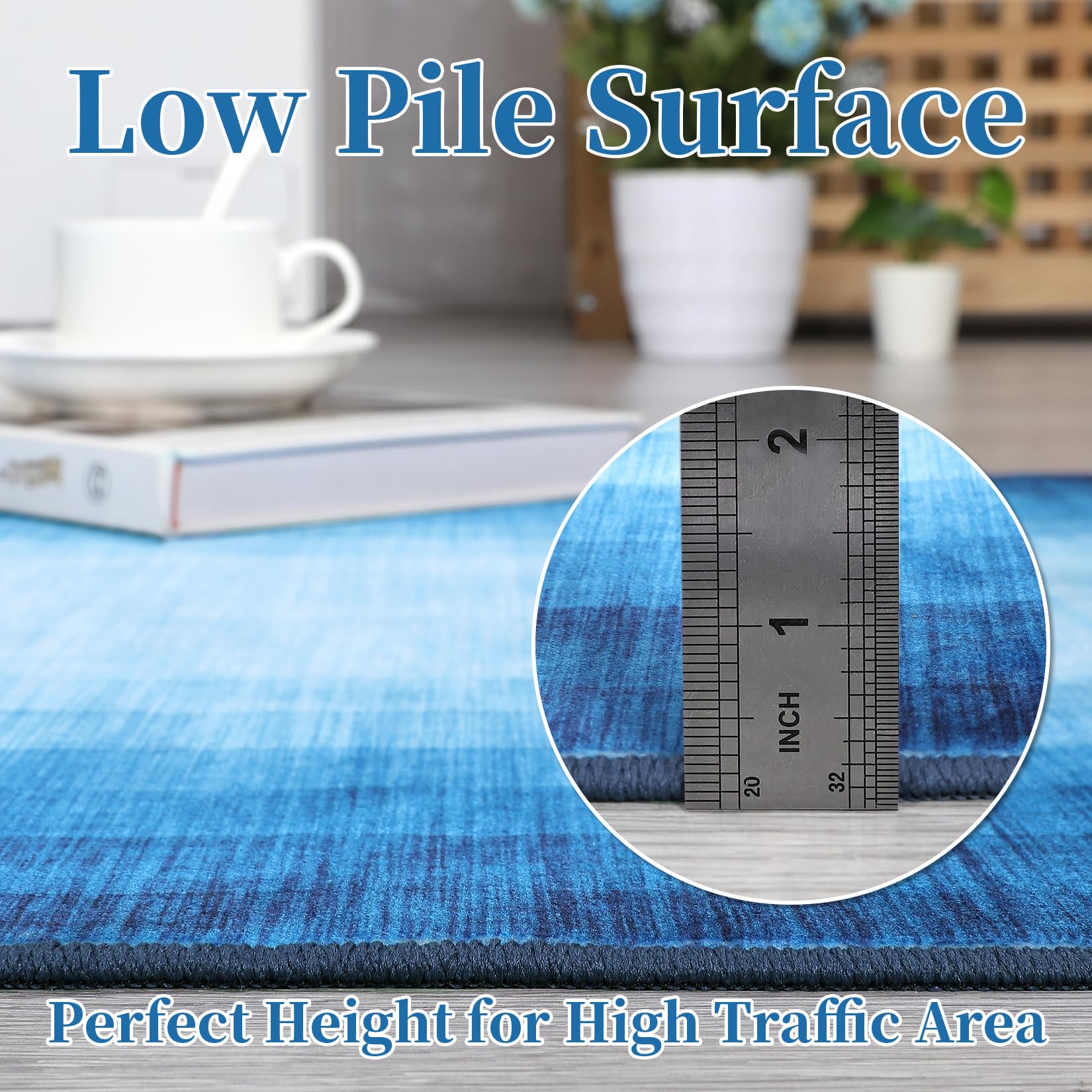 WESTLOOM Runner Rug 2x6 Feet Washable Modern Ombre Bordered Hallway ...