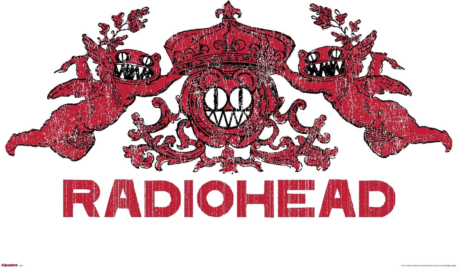 Amazon.com: Radiohead - Red Crest Bears Wall Poster, 34L" x 22.4W ...