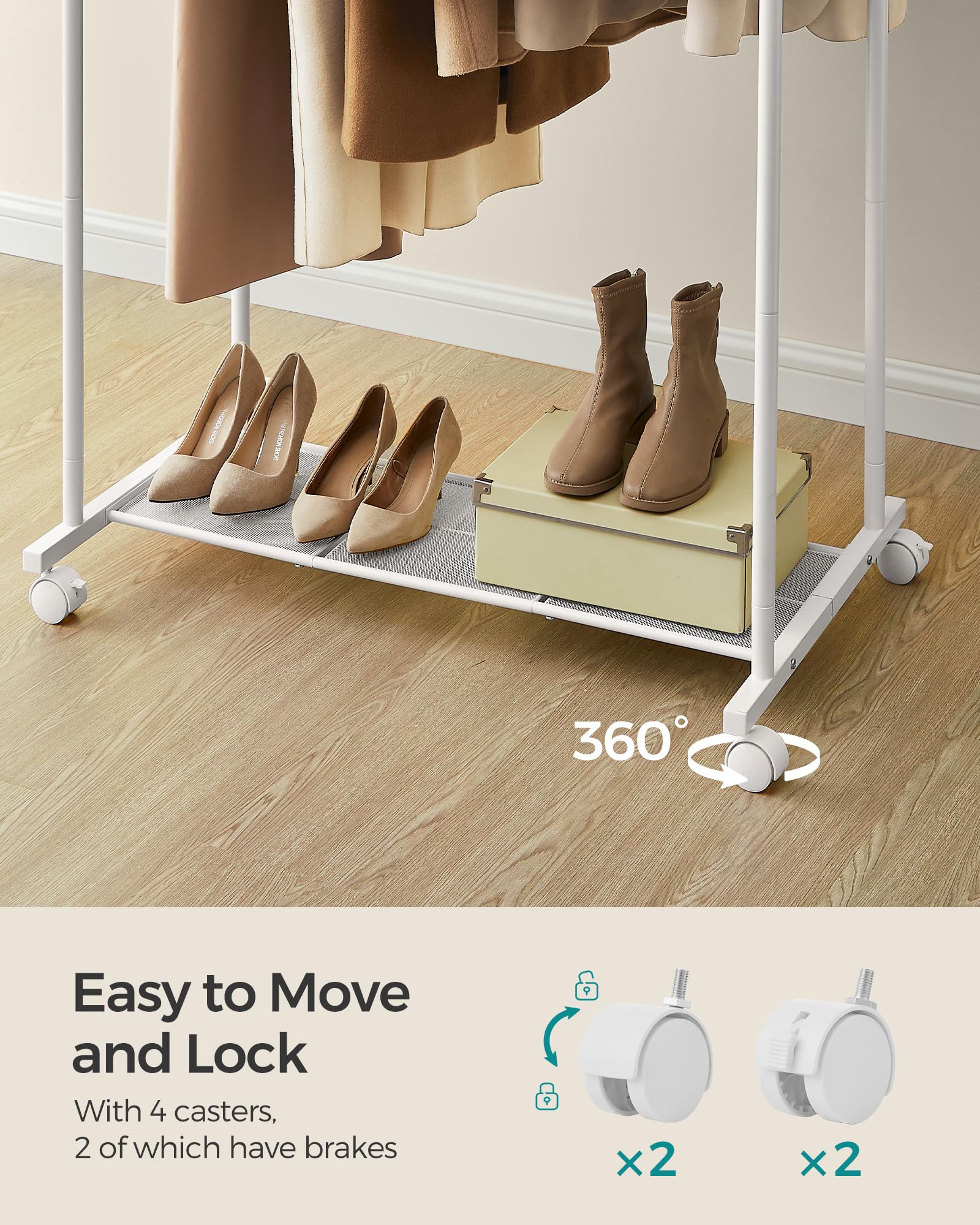Snapklik.com : SONGMICS Double Rods Clothes Rack